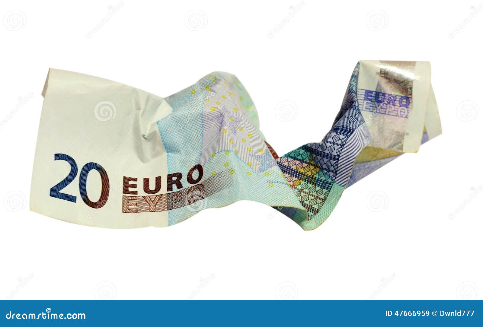 Crumpled Bank Note Isolated Stock Image - Image of isolated, crushed ...
