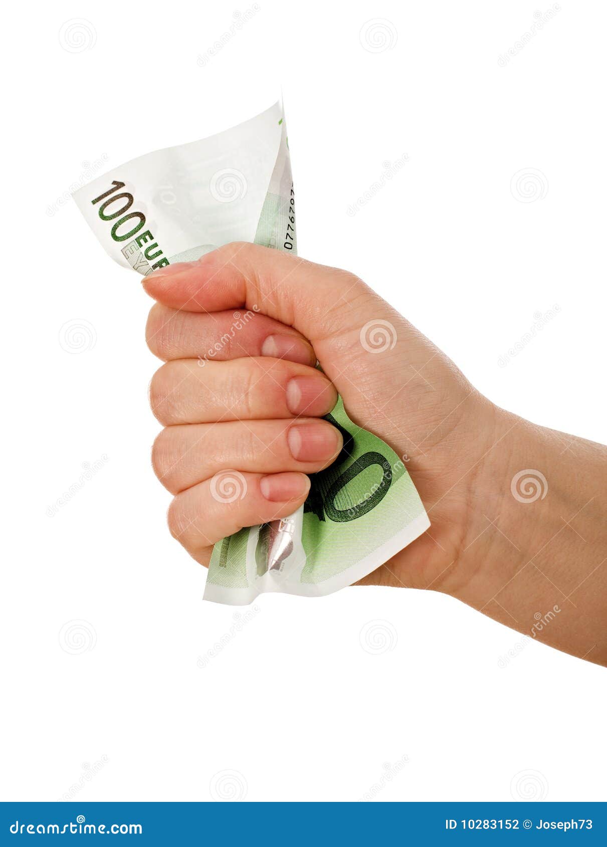 Crumpled Banknote in a Hand Stock Photo - Image of finger, isolated ...