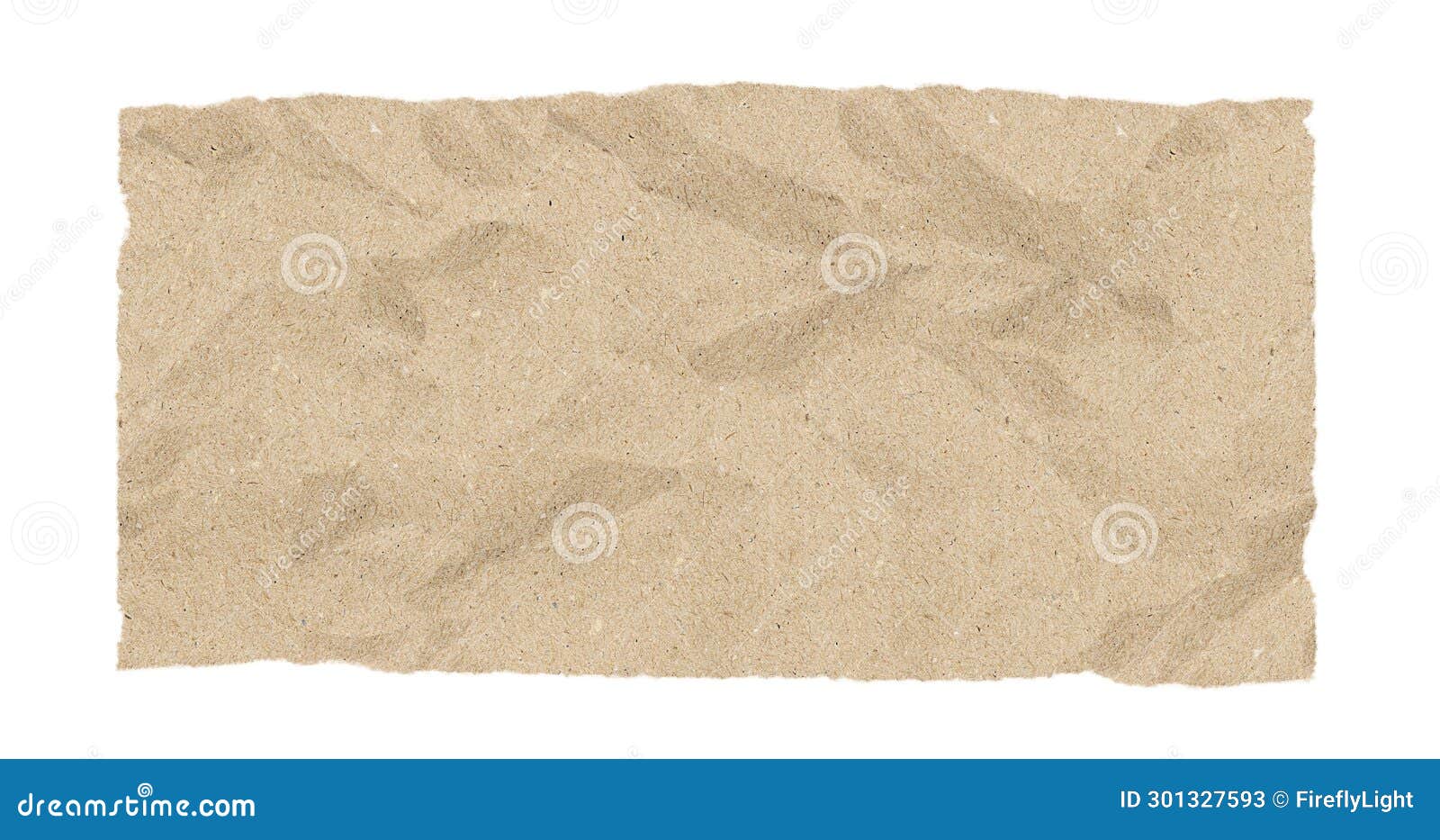 Crumpled Banner Piece of Brown Paper Stock Image - Image of break ...