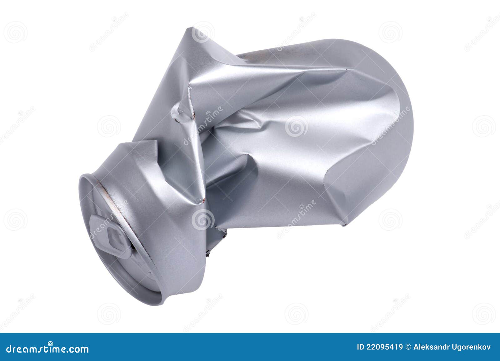 Crumpled Beverage Can Isolated Stock Image - Image of circle, shiny ...