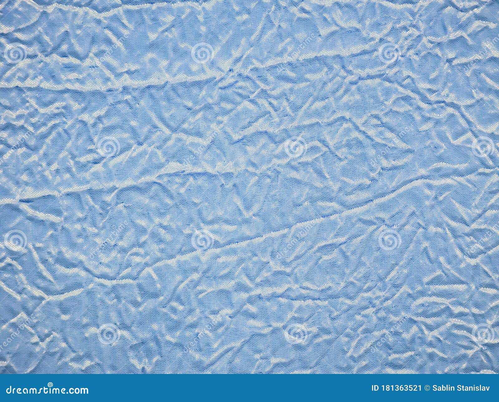 Crumpled Blue Brocade Fabric Texture Background Stock Image - Image of ...