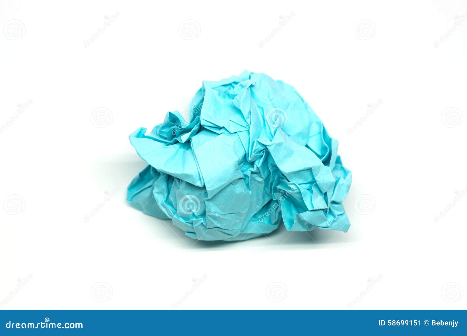 Crumpled blue paper ball stock image. Image of blank - 58699151