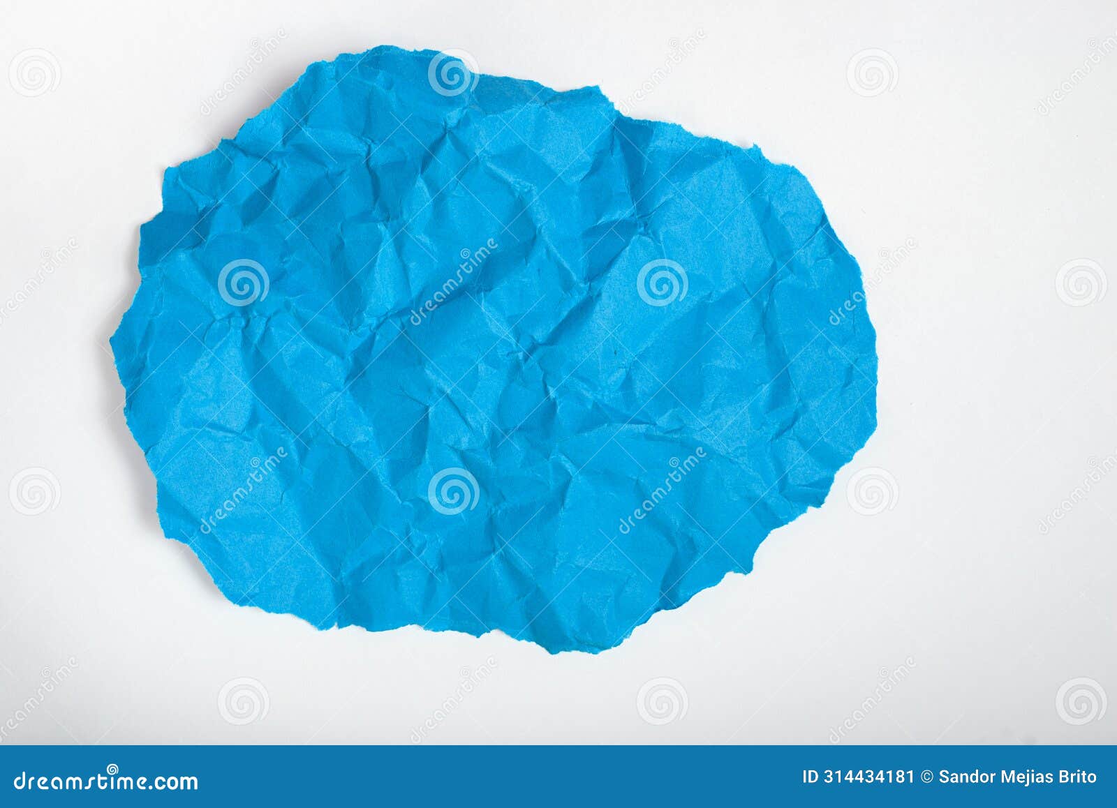 Crumpled Blue Paper Texture. Stock Image - Image of paper, empty: 314434181