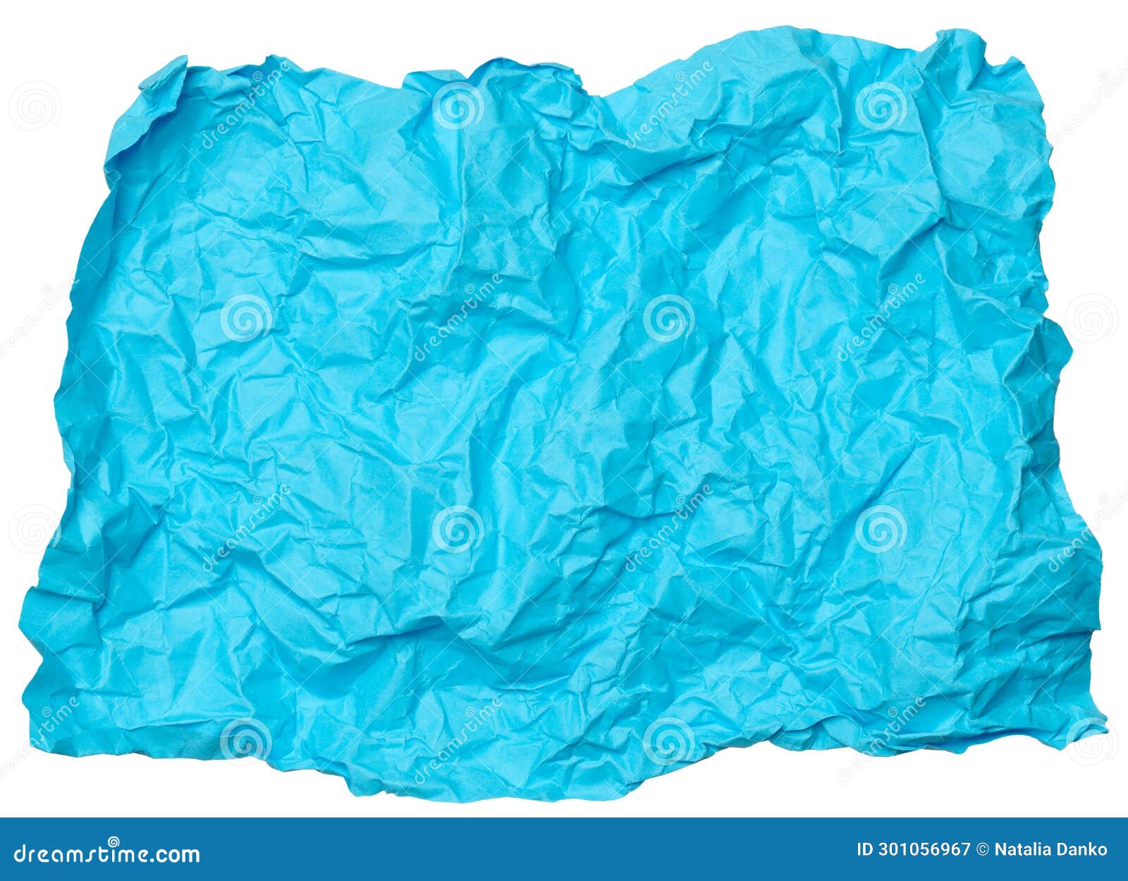 Crumpled Blue Sheet of Paper on a White Isolated Background Stock Image ...