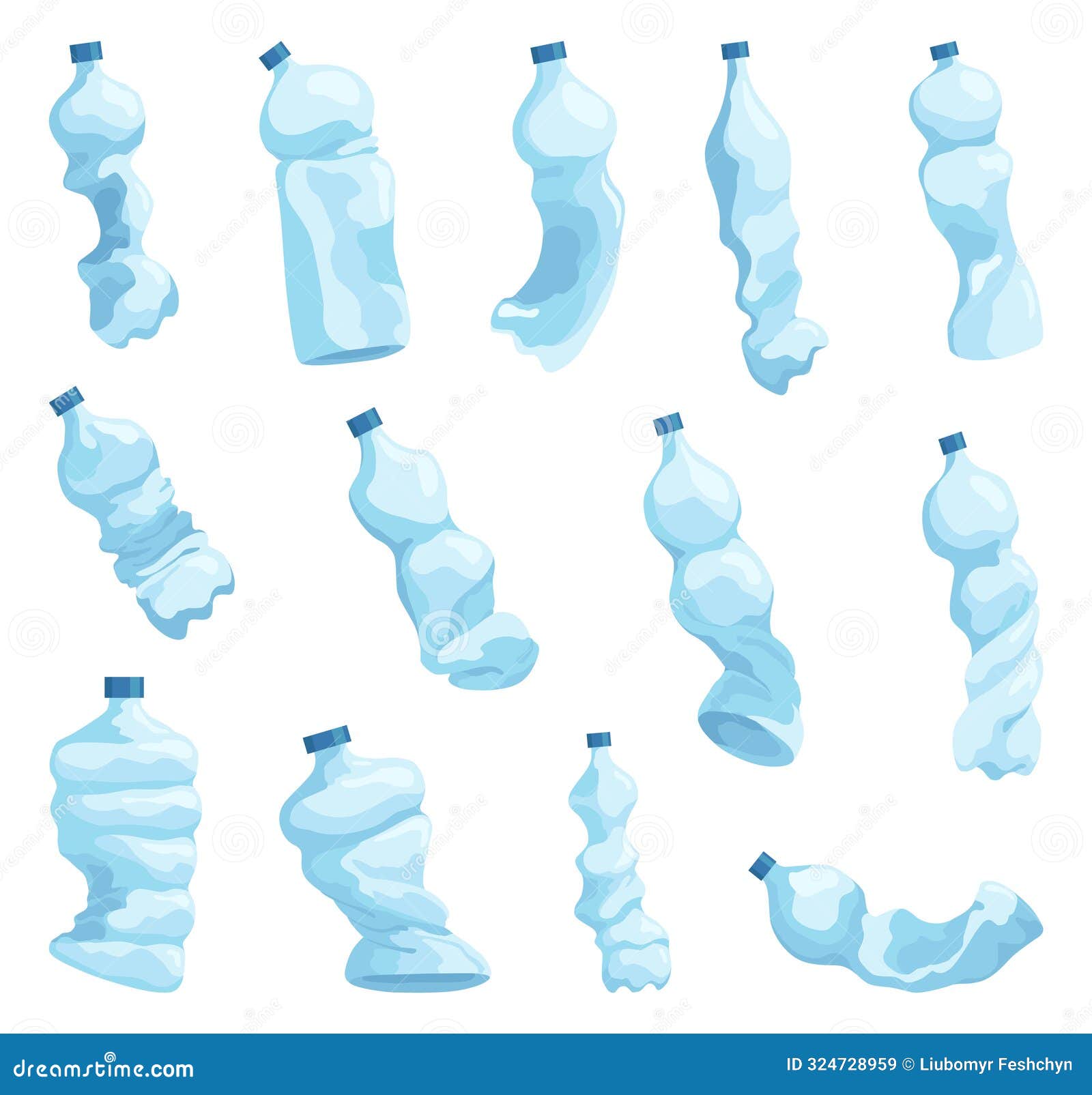 Crumpled Bottles. Broken Plastic Bottles, Crushed Empty Plastic ...