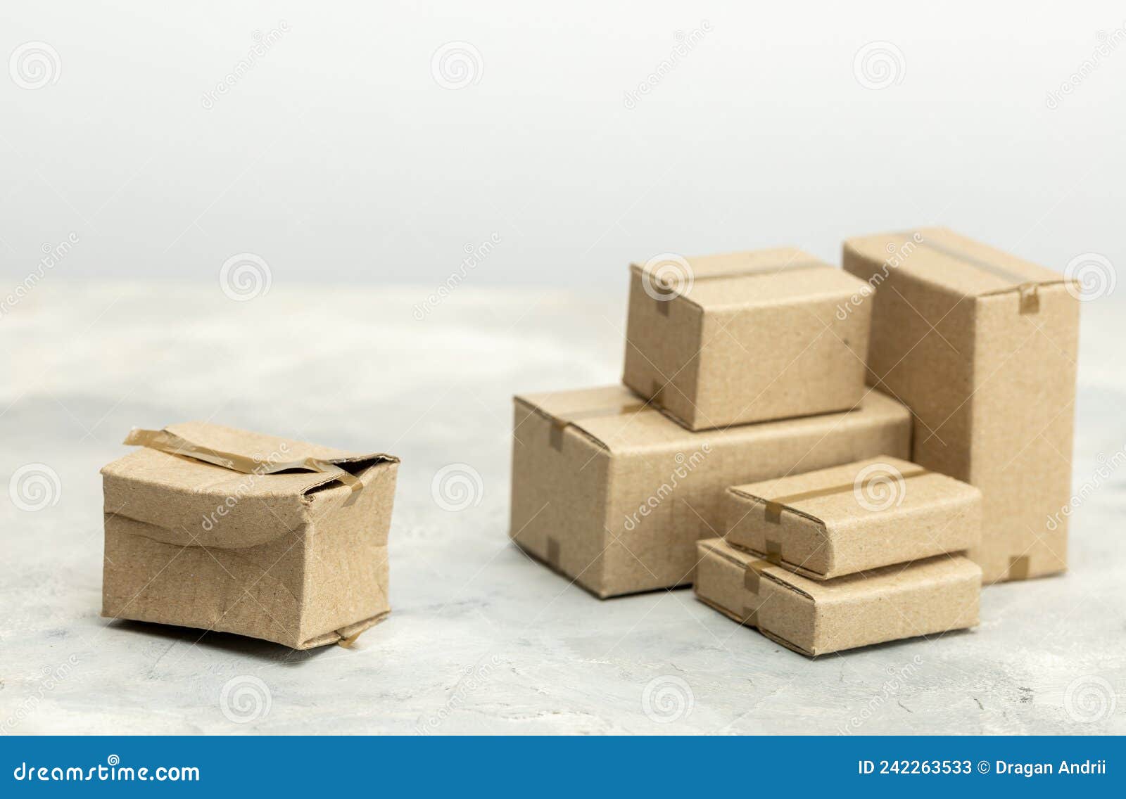 Crumpled and Broken Box and Whole Cardboard Boxes Stock Image - Image ...
