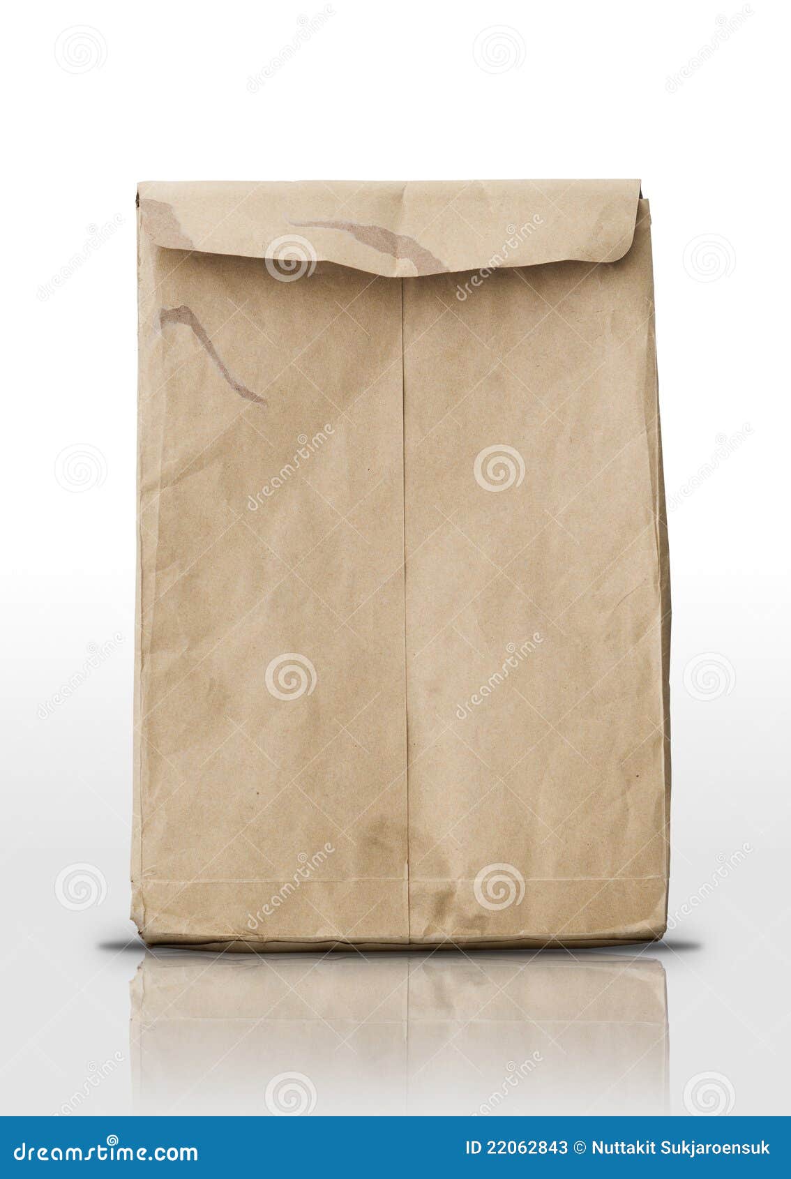 Crumpled Brown Envelope with Reflect Stock Image - Image of design ...