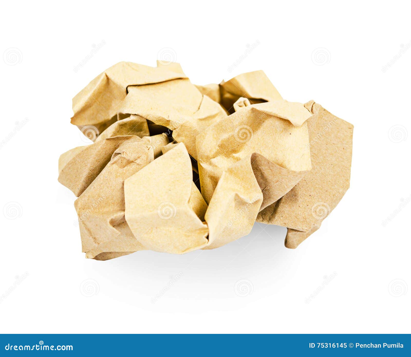 Crumpled brown paper. stock image. Image of concepts - 75316145