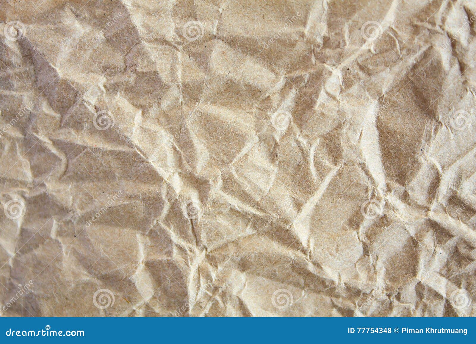 Crumpled brown paper sheet stock photo. Image of texture - 77754348