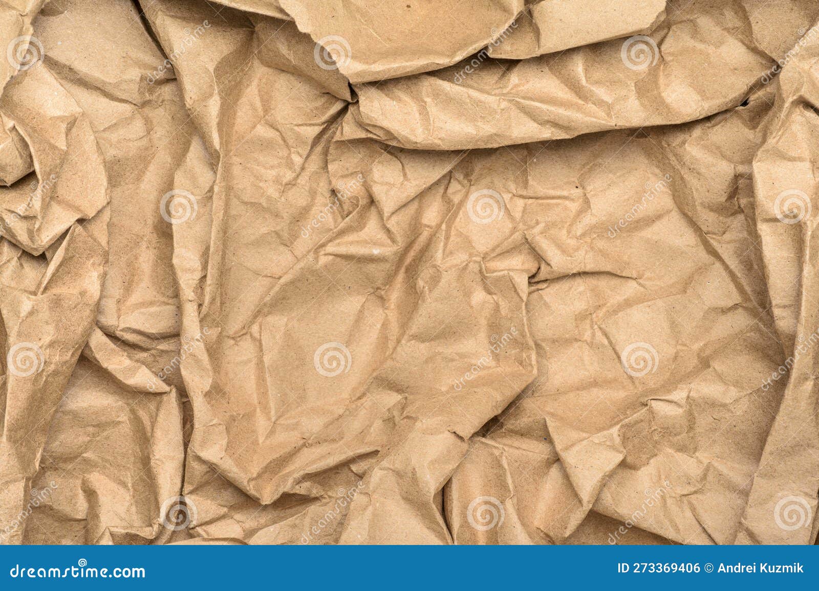 Crumpled Brown Paper Texture or Background. Packaging Material with ...