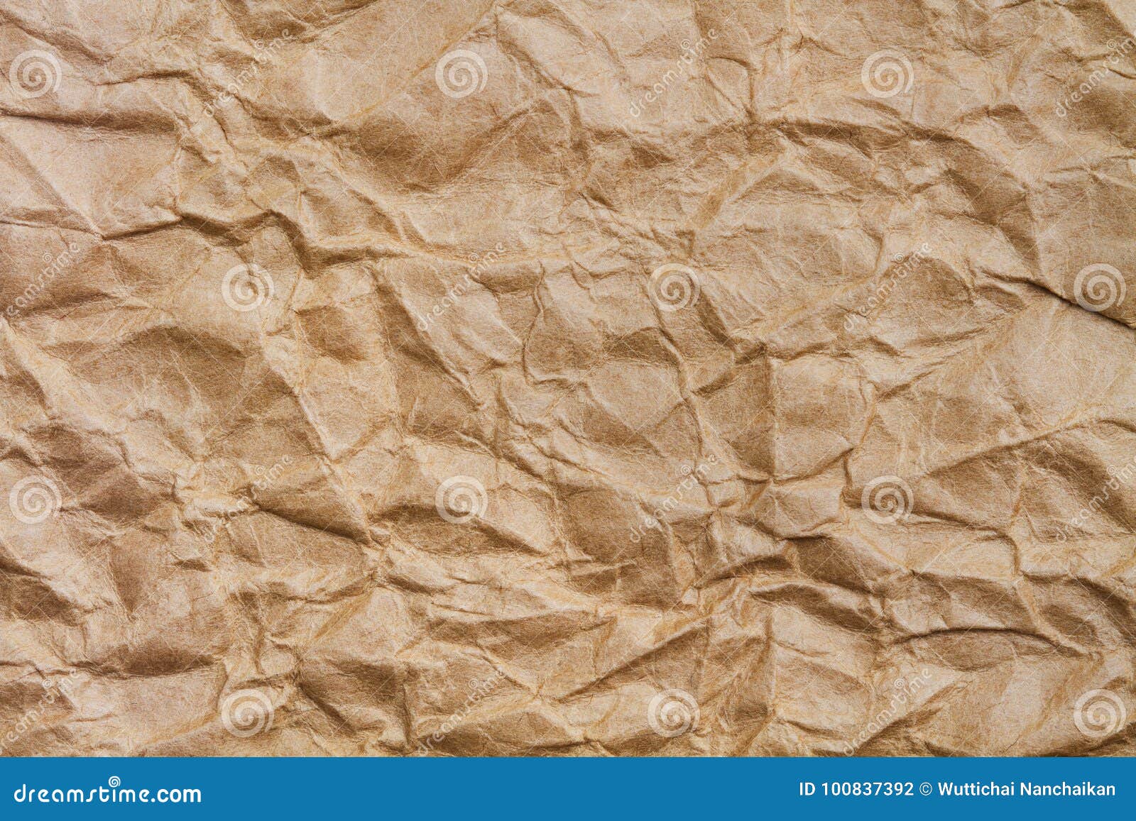 Crumpled brown paper stock photo. Image of crinkled - 100837392