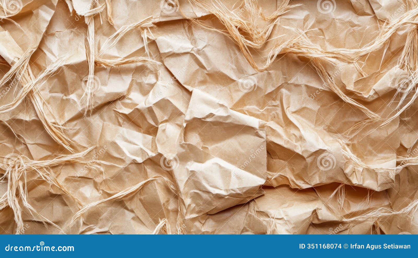 Crumpled Brown Paper Texture with String Fibers Stock Illustration ...