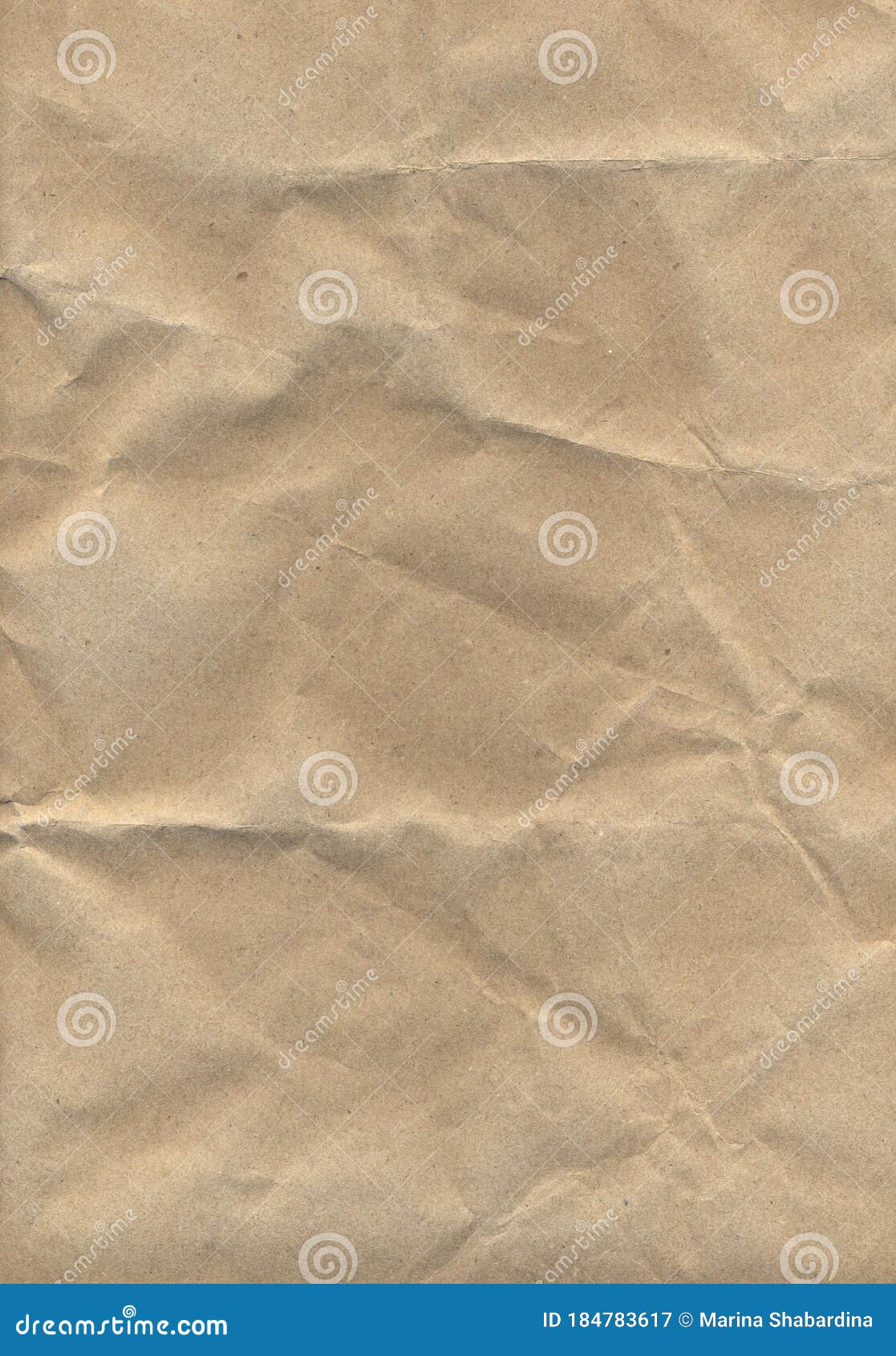 Crumpled Brown Wrapping Craft Paper Texture for Background Stock Image ...