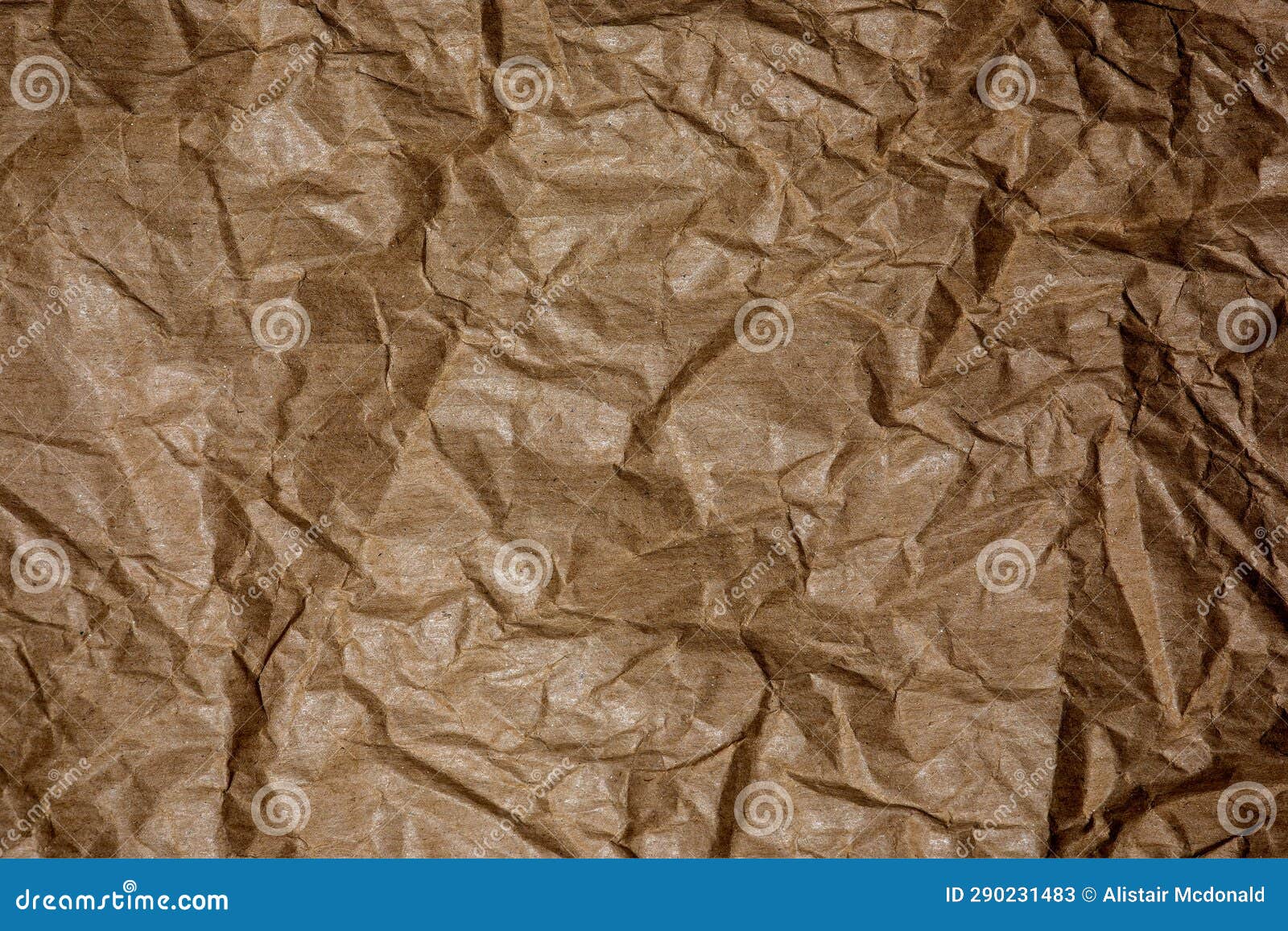 Crumpled Brown Wrapping Paper Closeup View for Background Stock Image ...