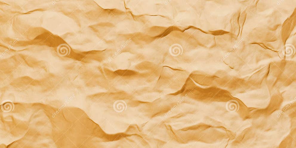 Crumpled Brown Wrapping Paper Forms an Abstract Textured Background ...