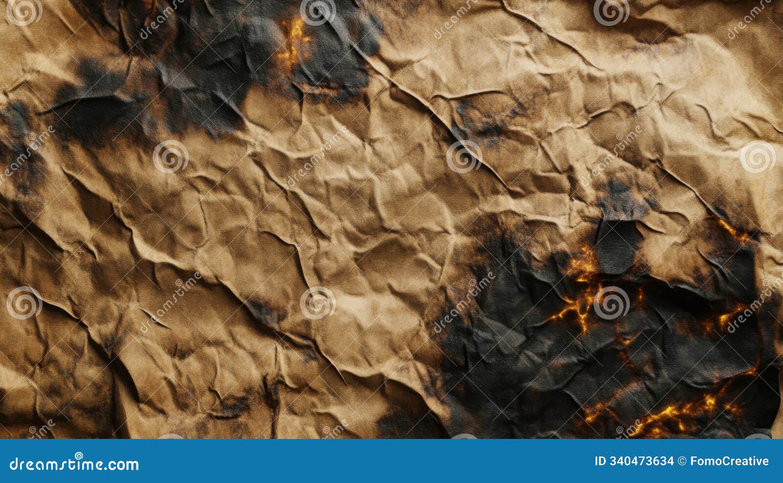Charred Paper, On White Background, Top View Royalty-Free Cartoon ...
