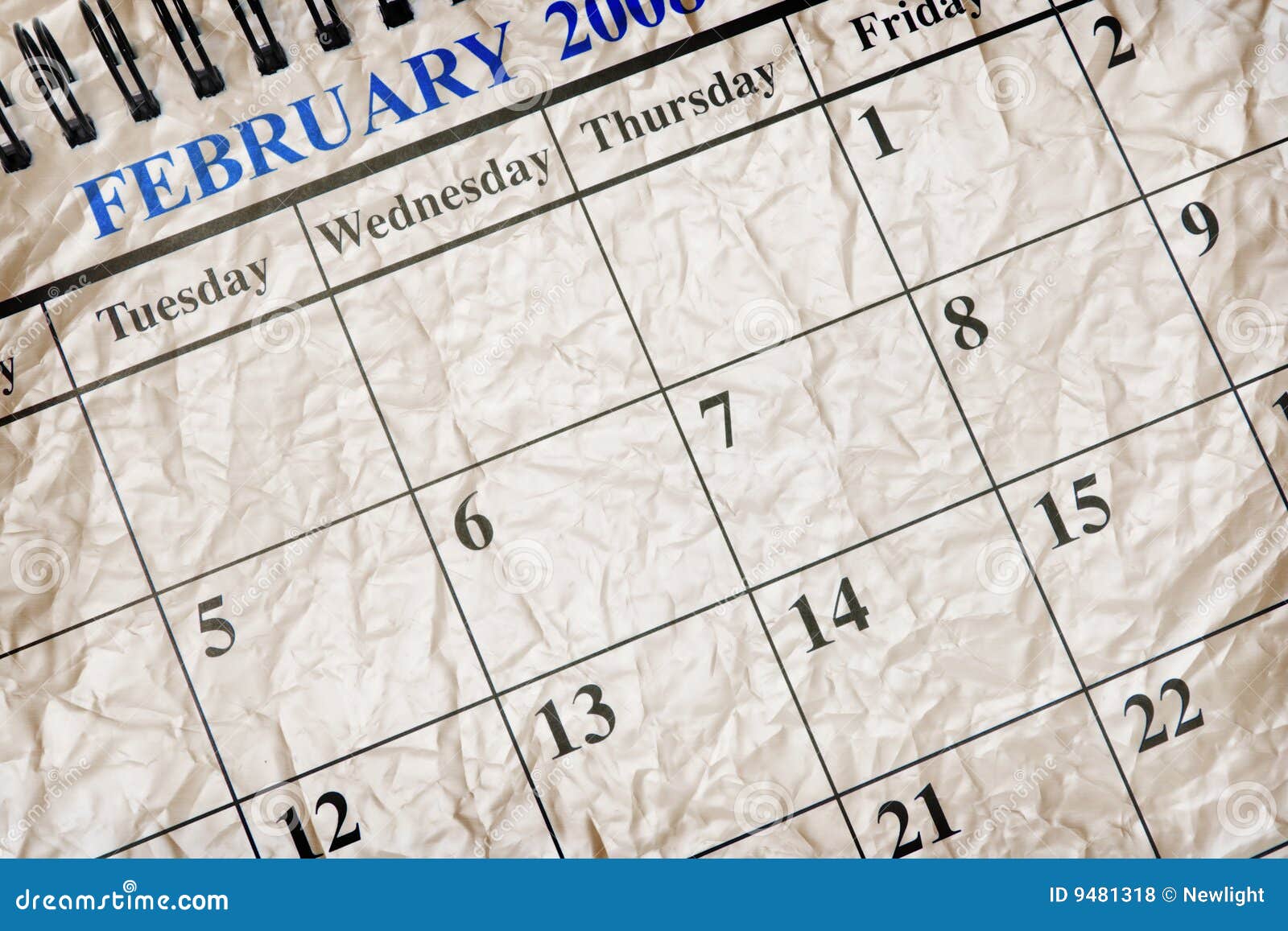 Crumpled Calendar stock photo. Image of crinkled, planner - 9481318