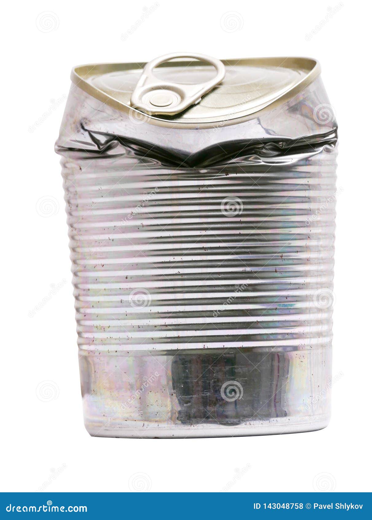 Crumpled can isolated stock photo. Image of trash, aluminium - 143048758