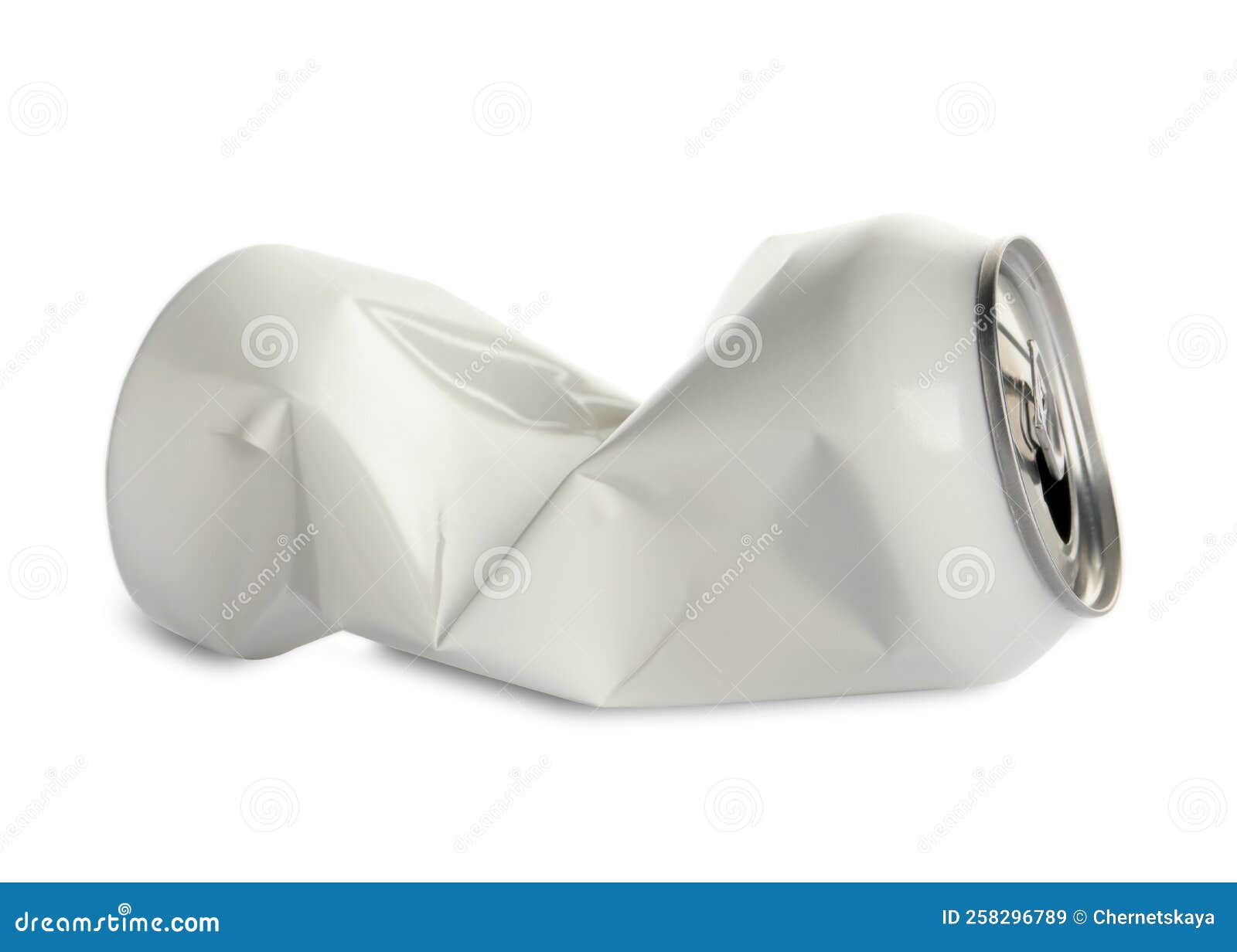 Crumpled Can with Ring Isolated on White Stock Image - Image of product ...