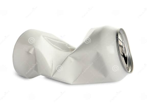 Crumpled Can with Ring Isolated on White Stock Image - Image of product ...