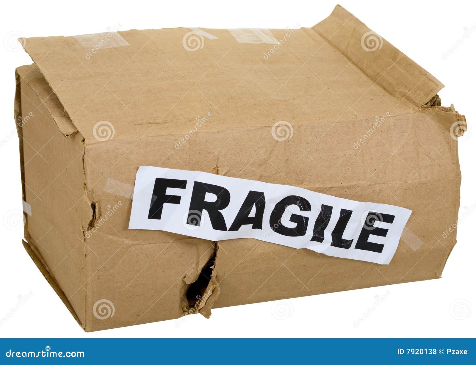 Crumpled Cardboard Box with Inscription Stock Photo - Image of crumpled ...