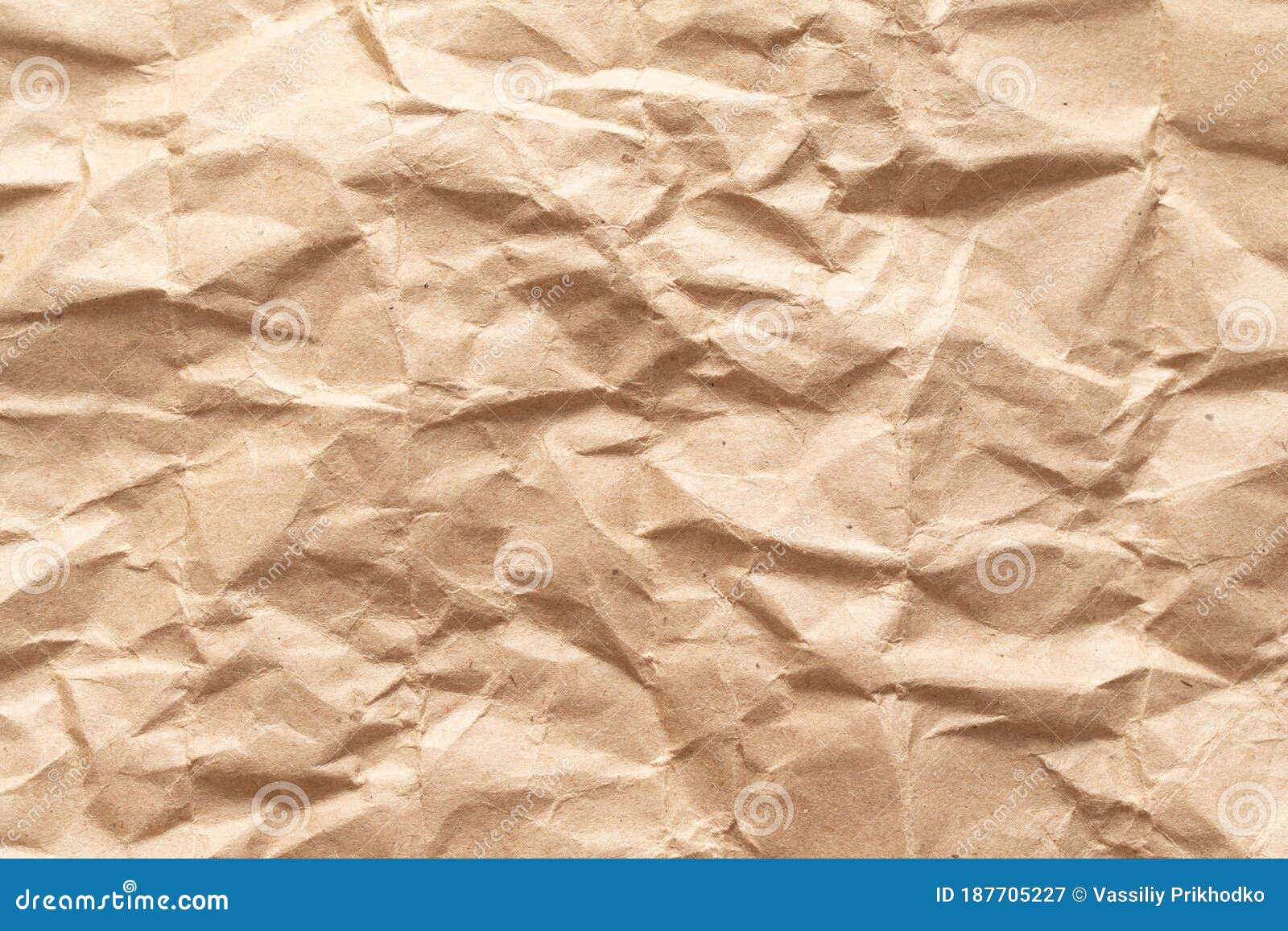 Crumpled cardboard paper stock image. Image of beige - 187705227