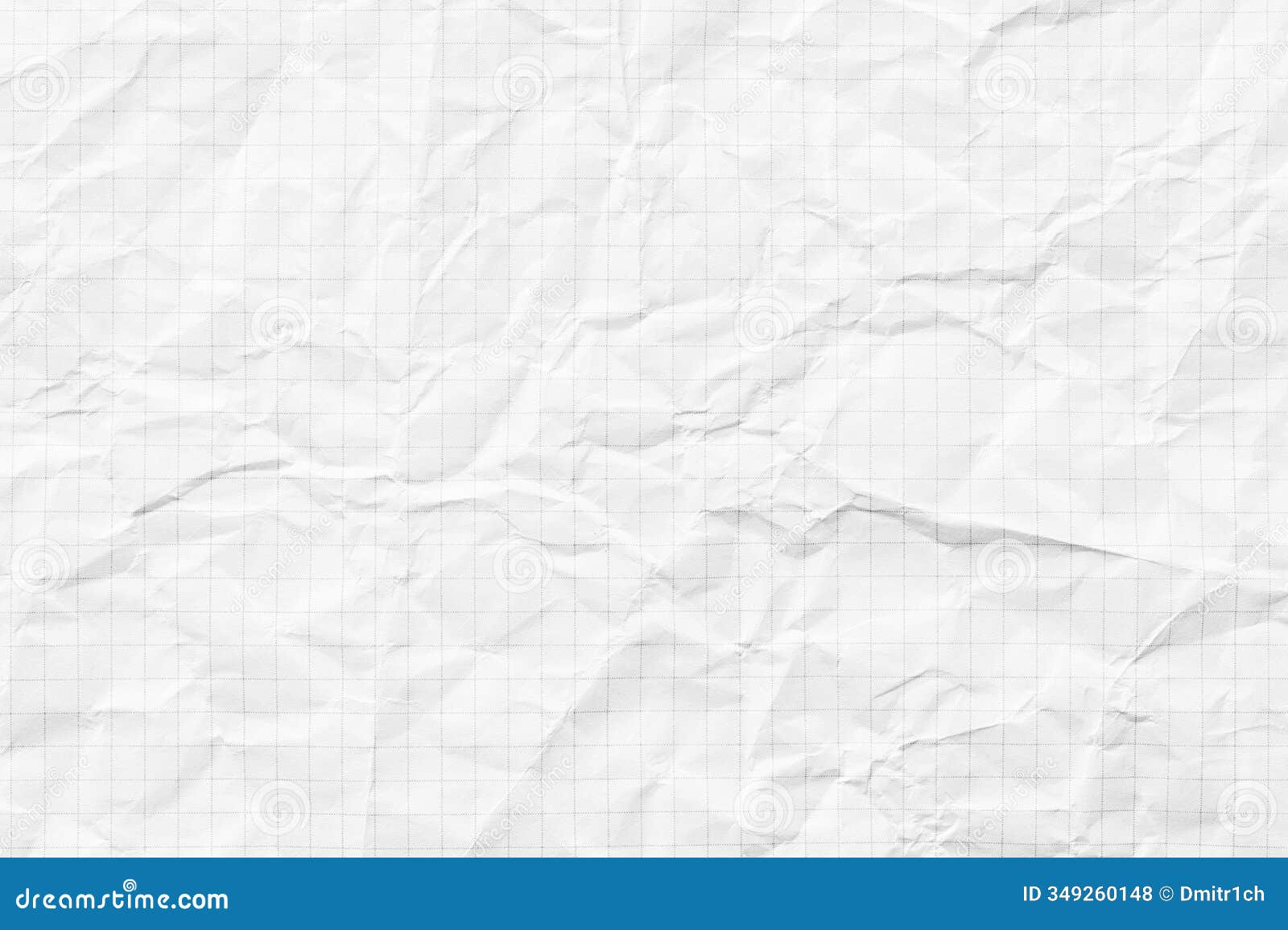 Crumpled Checkered Notebook for Writing, White Paper Texture Background ...