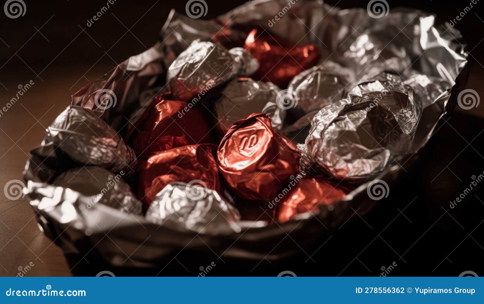 Crumpled Chocolate Packet in Garbage, Needs Recycling for Environment ...