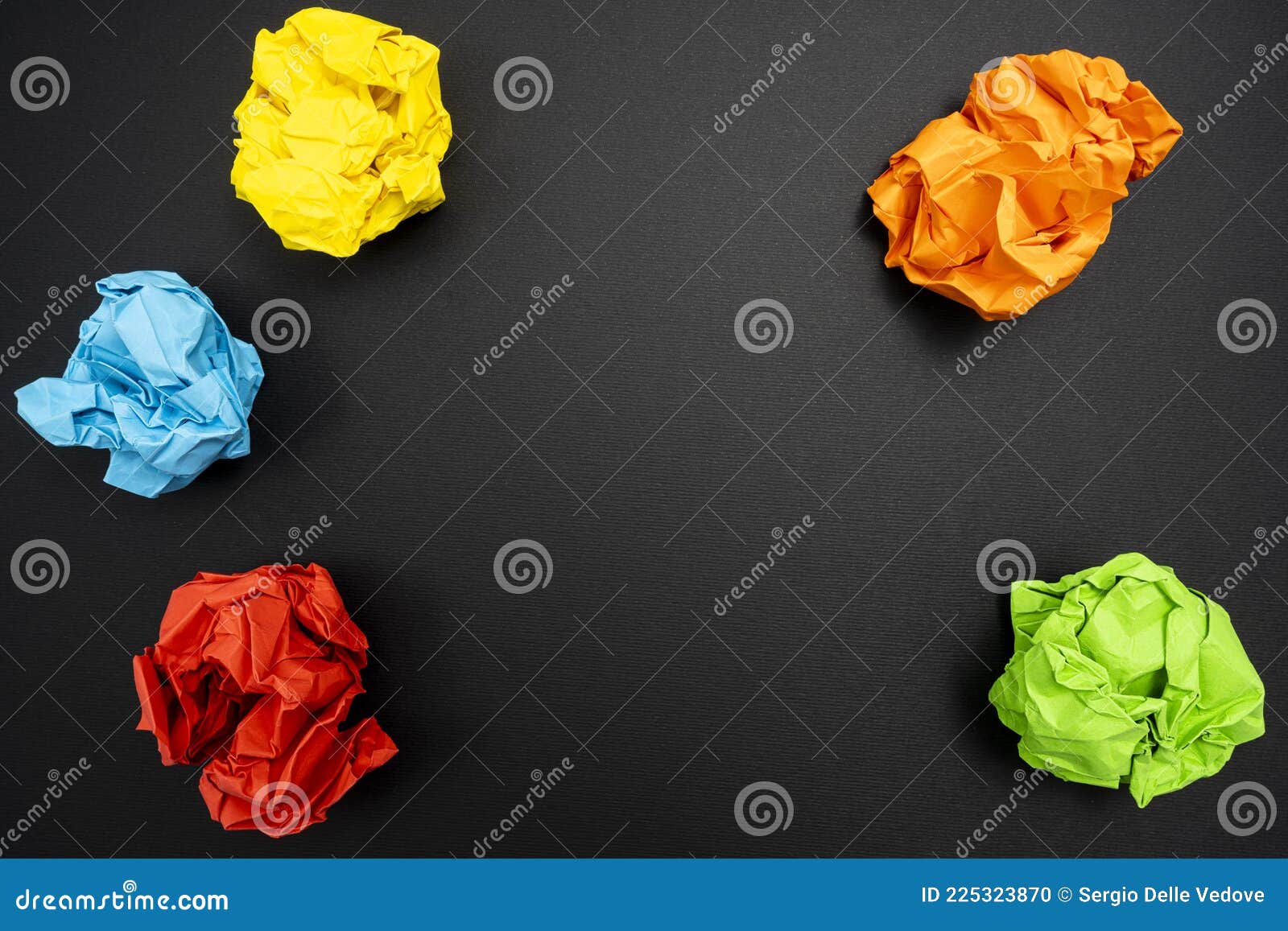Crumpled colored paper stock photo. Image of cardboard - 225323870
