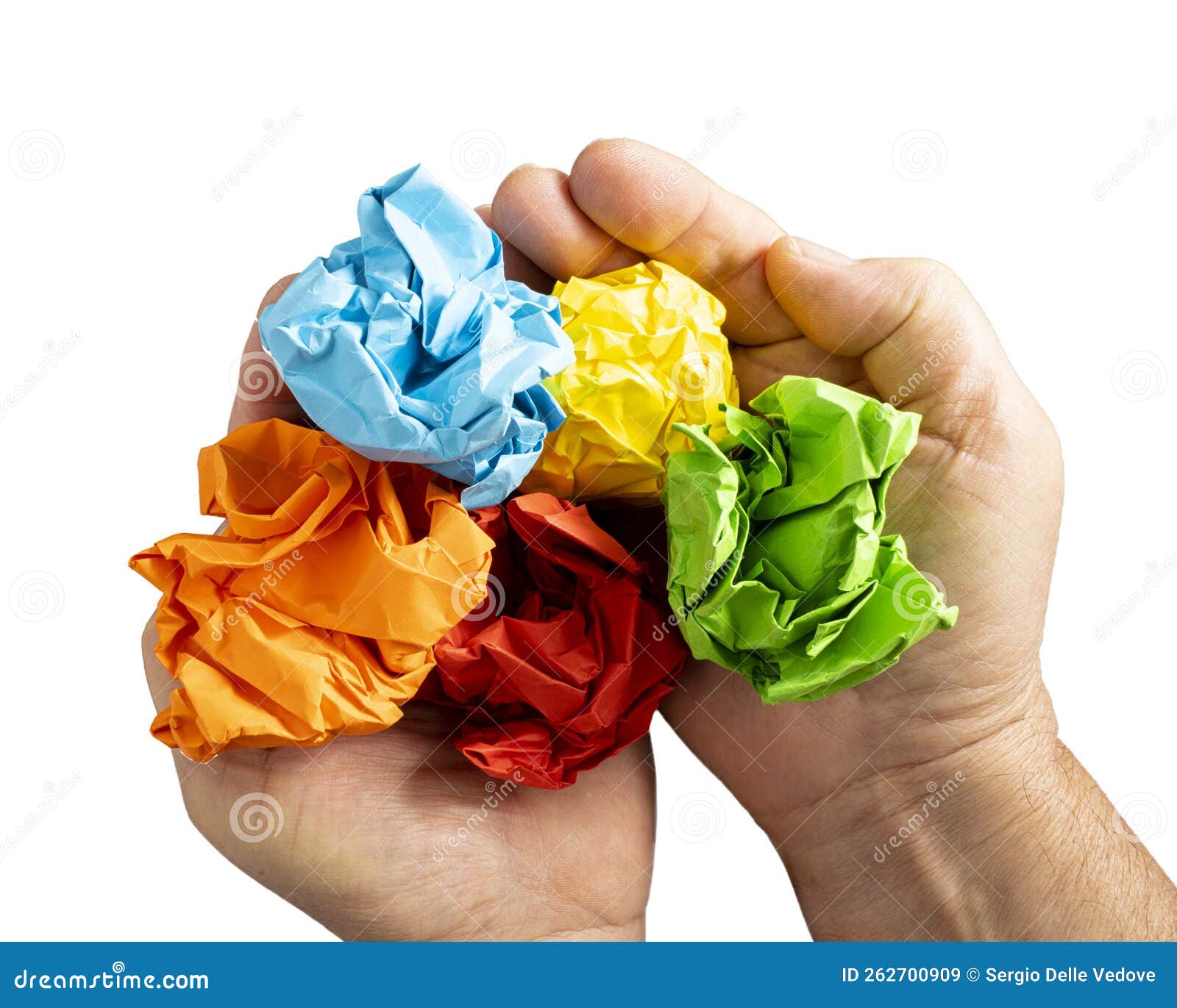 Crumpled colored paper stock image. Image of gender - 262700909