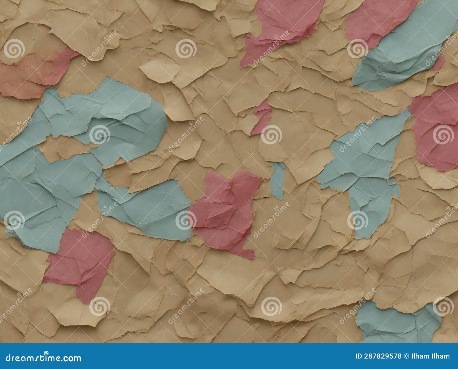Aged and Crumpled Colored Parchment Paper Background Stock Illustration ...