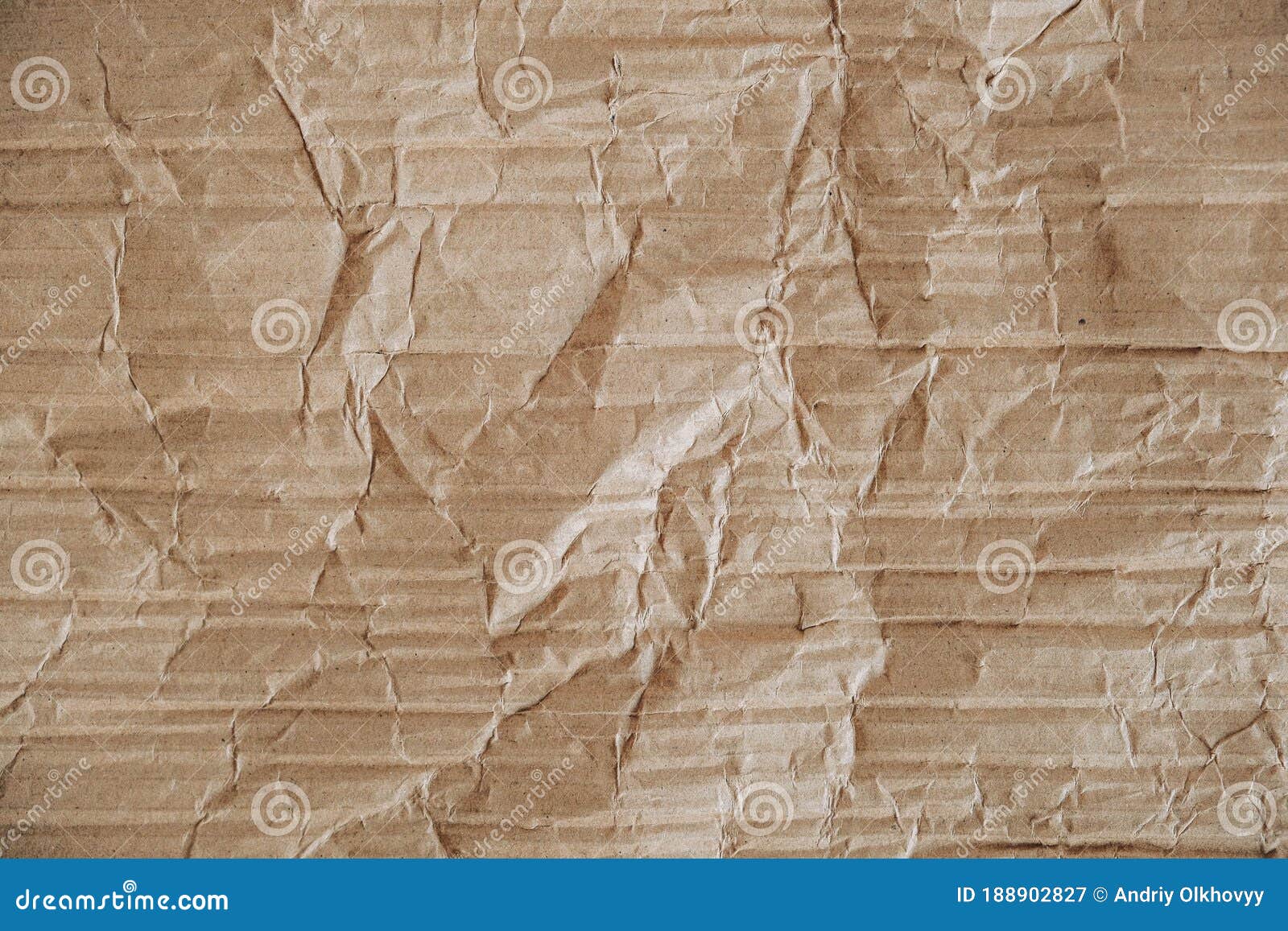 Crumpled Corrugated Cardboard Surface Texture Background. Seamless ...