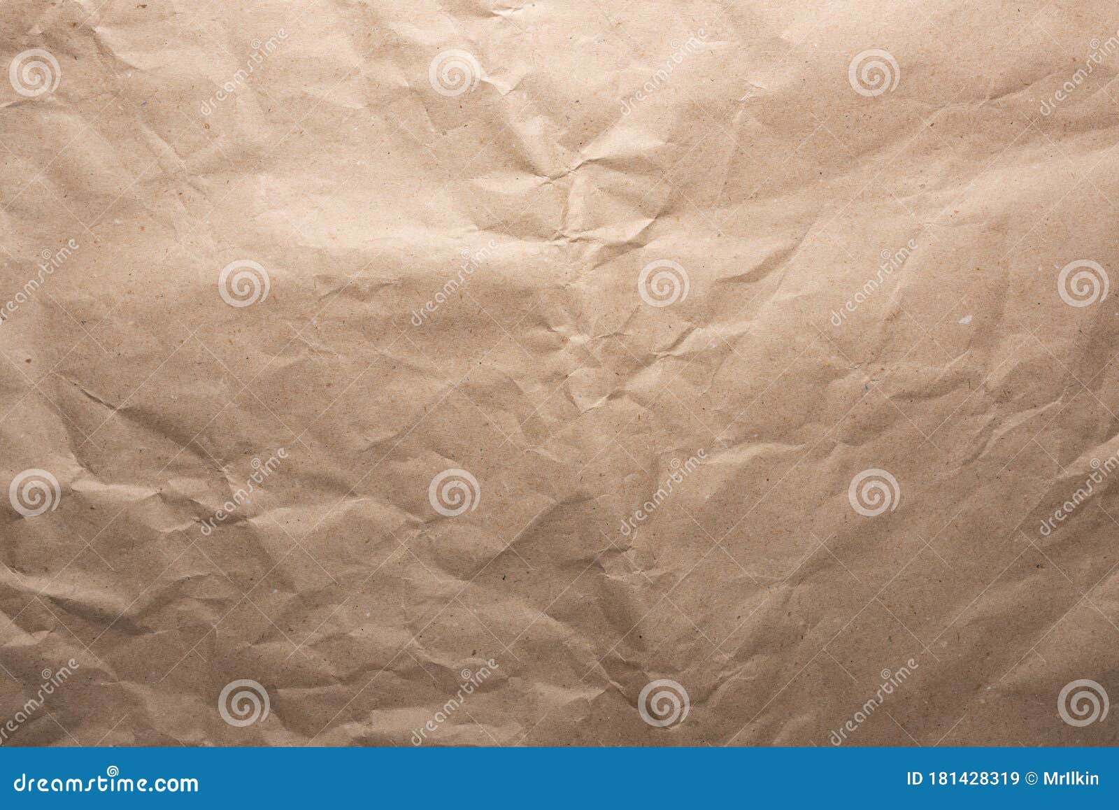 Crumpled Craft Paper Background with Light Gradient Stock Image - Image ...