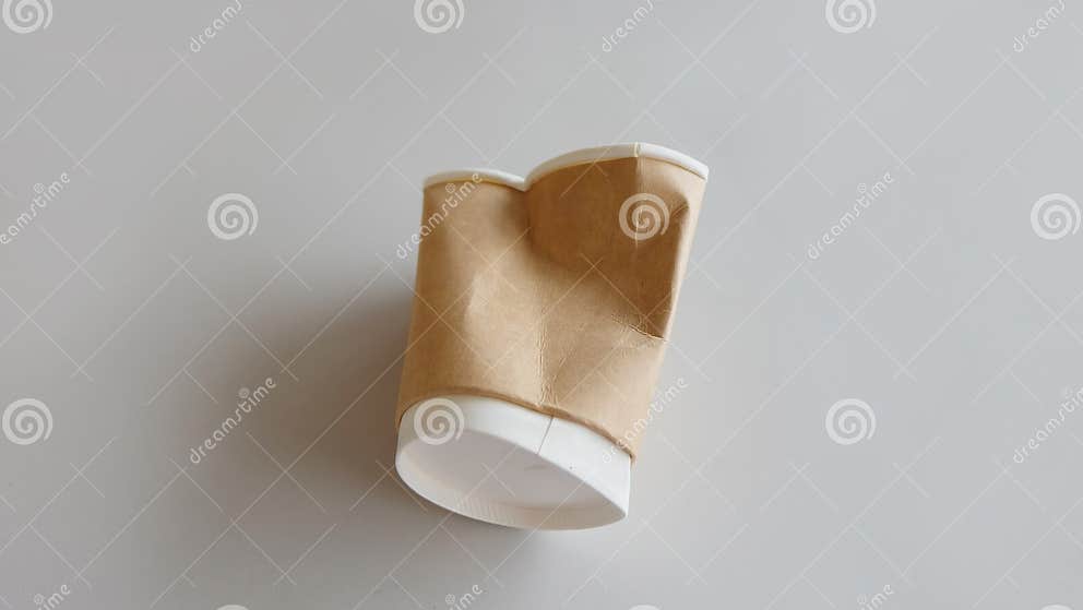 A Crumpled Disposable Paper Cup Stock Photo - Image of package ...