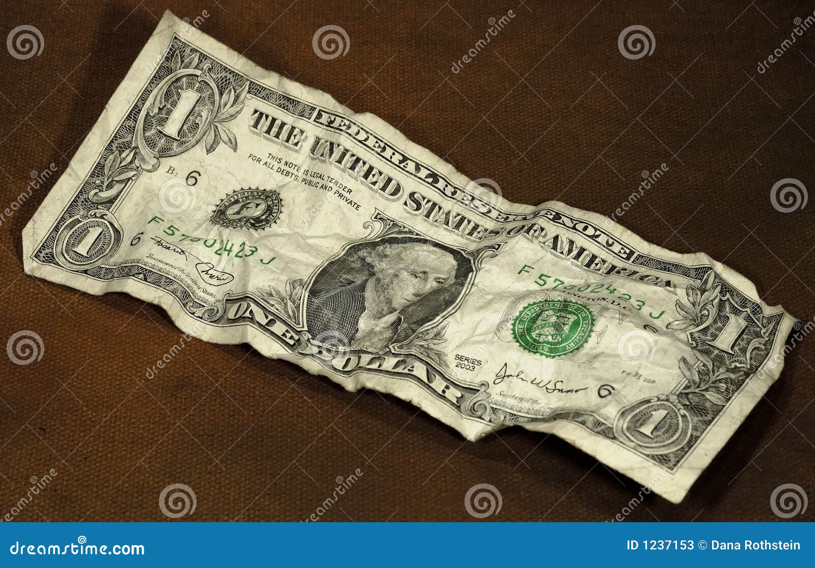 Crumpled Dollar Picture. Image: 1237153