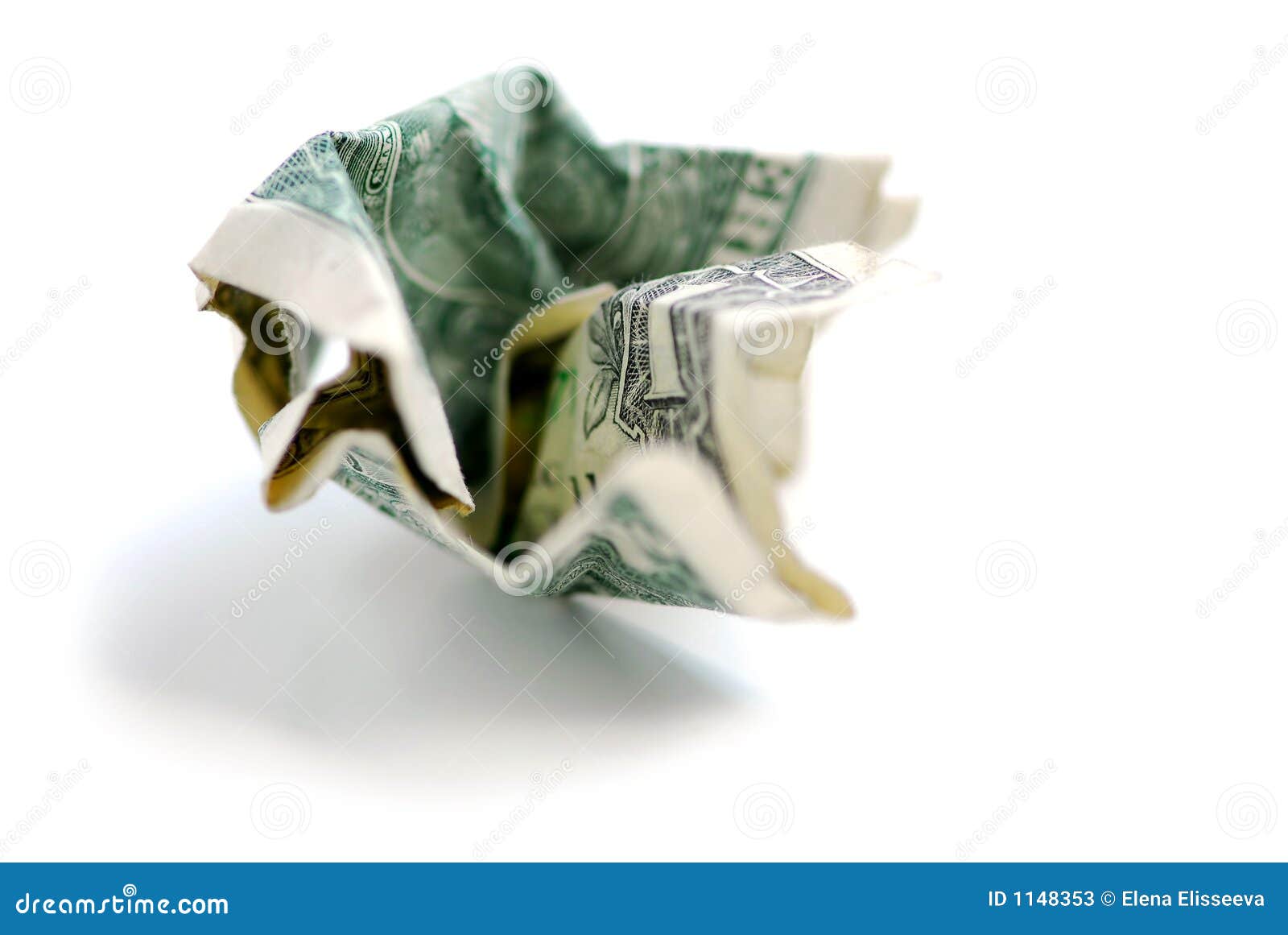 Crumpled dollar bill stock image. Image of money, bank - 1148353