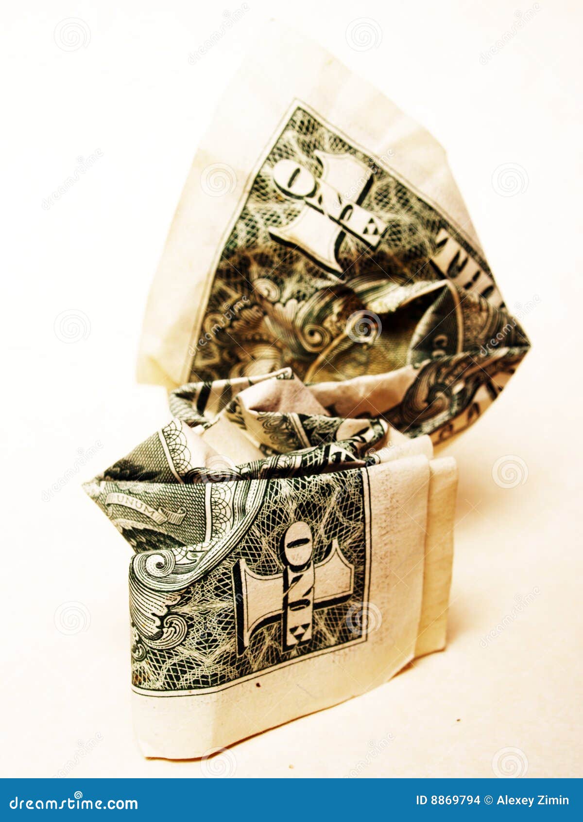 Crumpled dollar bill stock photo. Image of tatty, america - 8869794