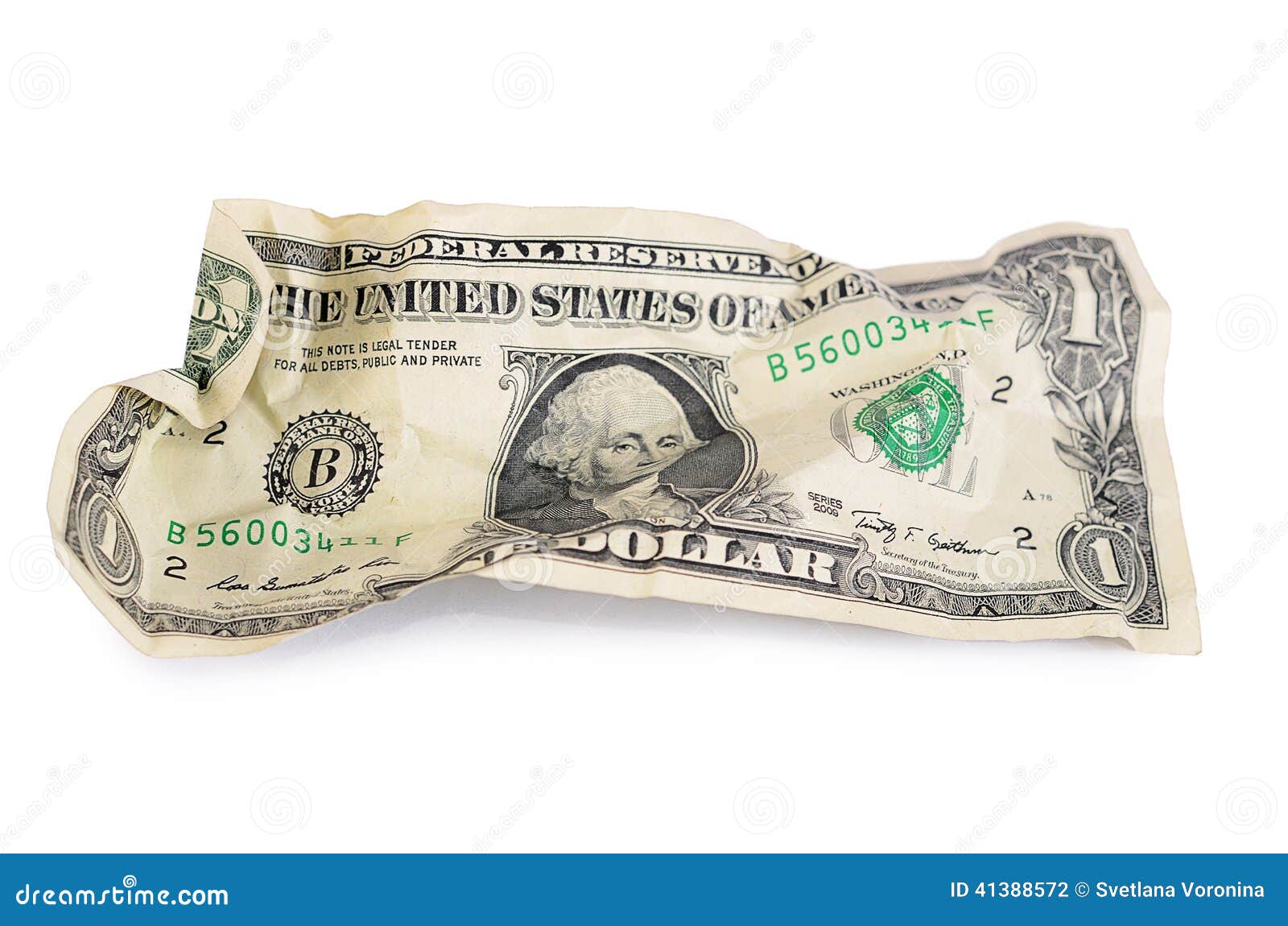 The Crumpled Dollar Bills Isolated Stock Photo - Image of isolated ...