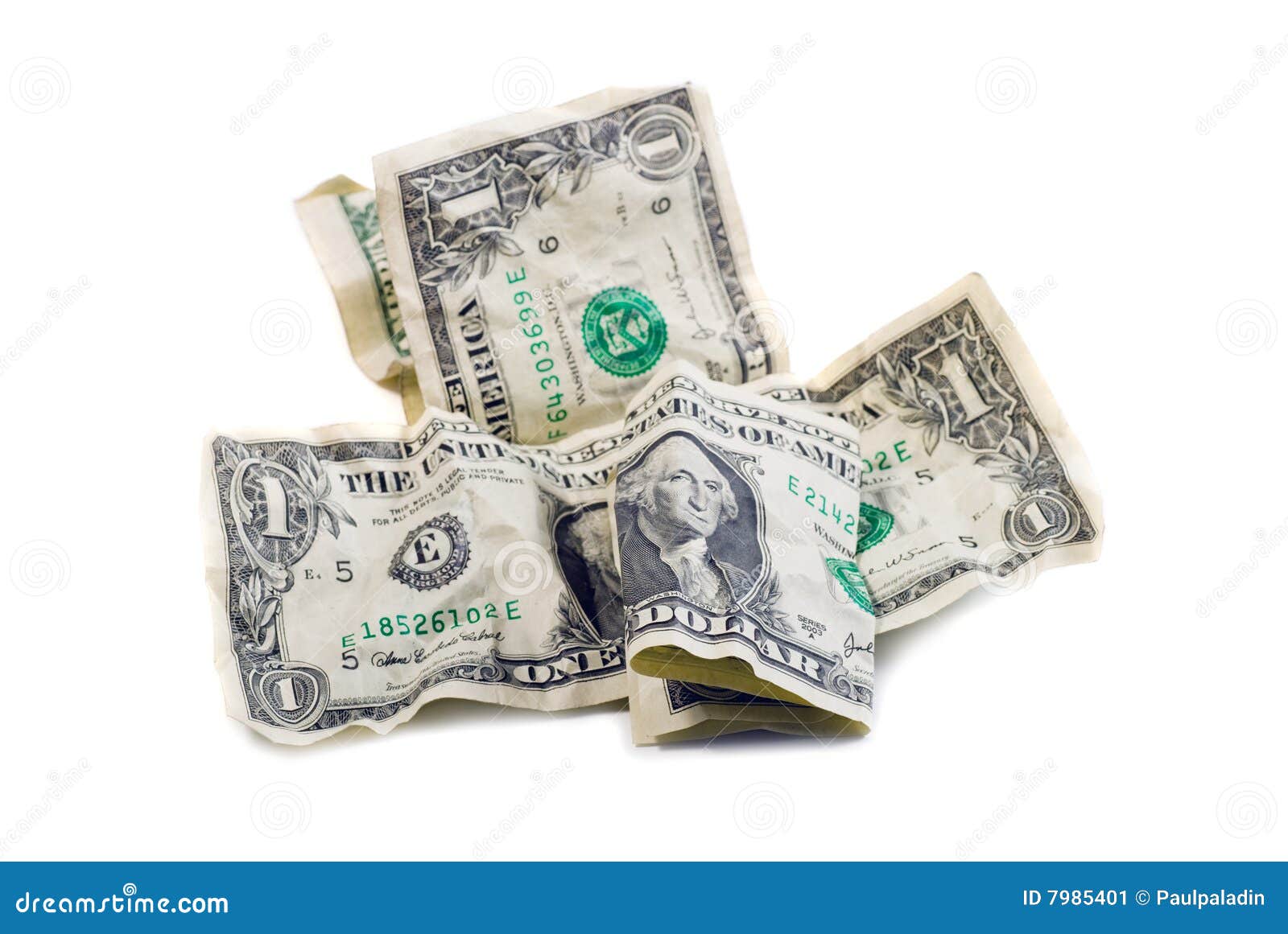 Crumpled dollars stock image. Image of finance, currency - 7985401