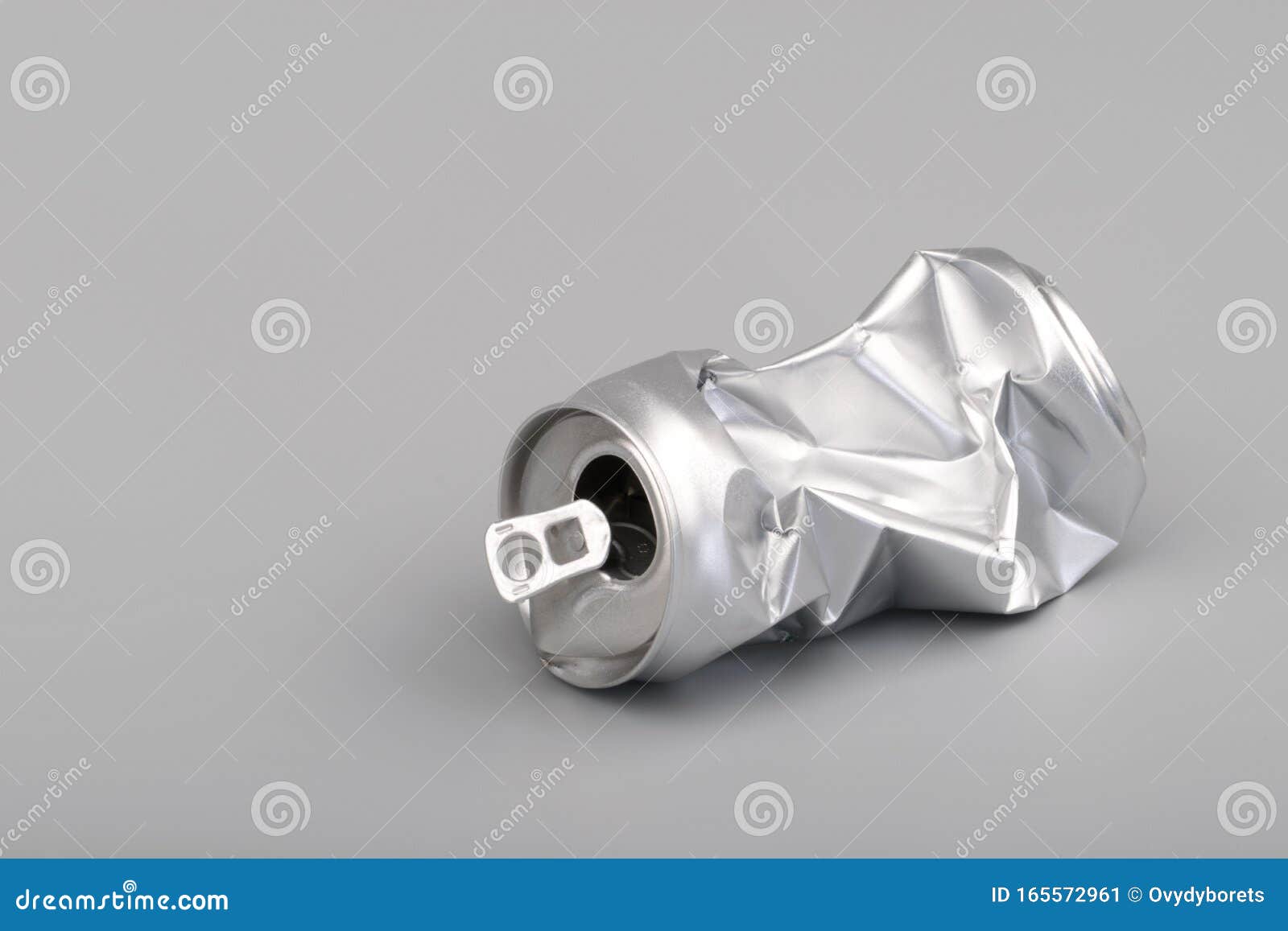 Crumpled Empty Blank Soda or Beer Can Garbage. Crushed Junk Can Recycle ...