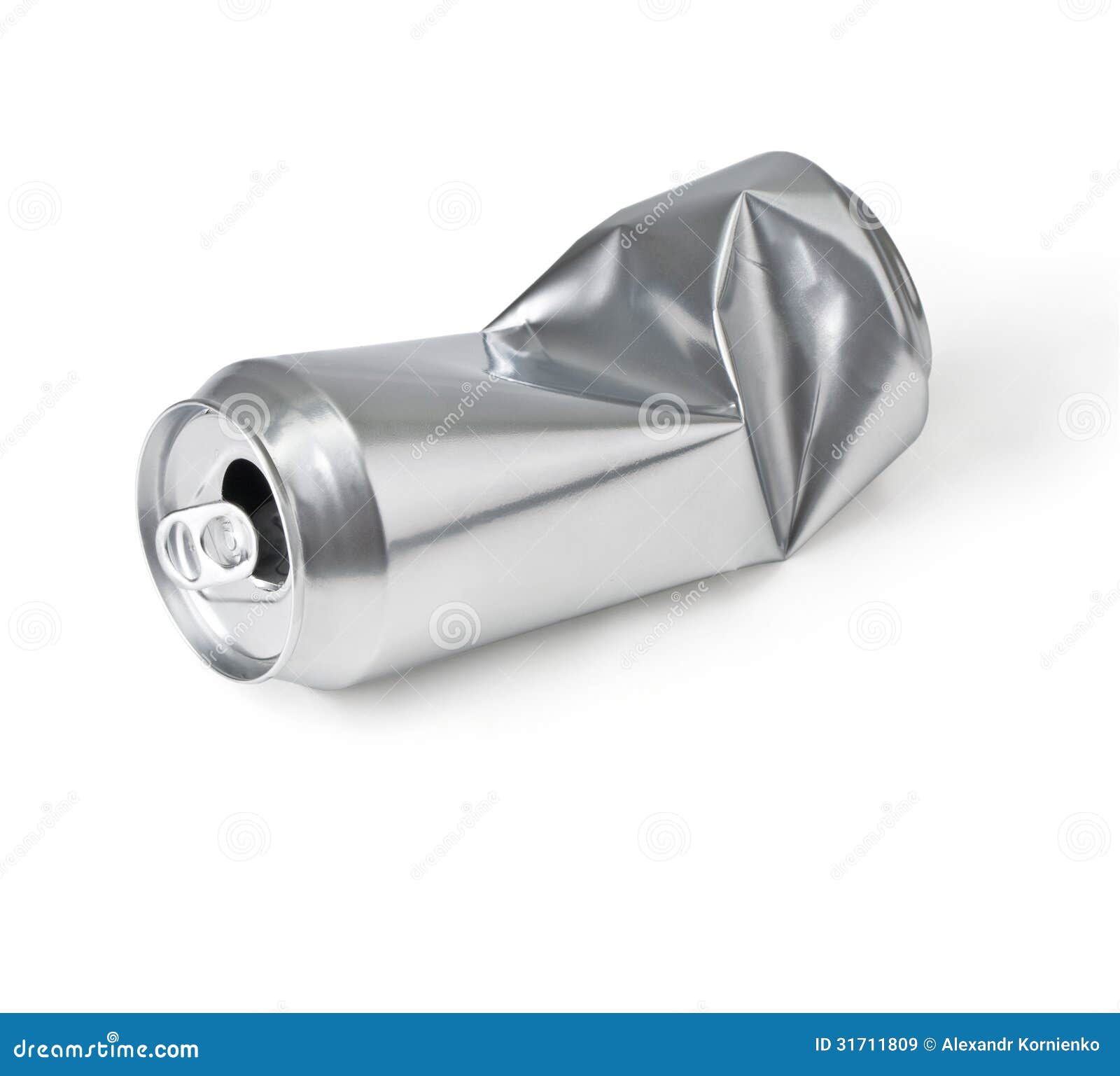 Crumpled Empty Soda Or Beer Can Isolated On White Stock Photo ...