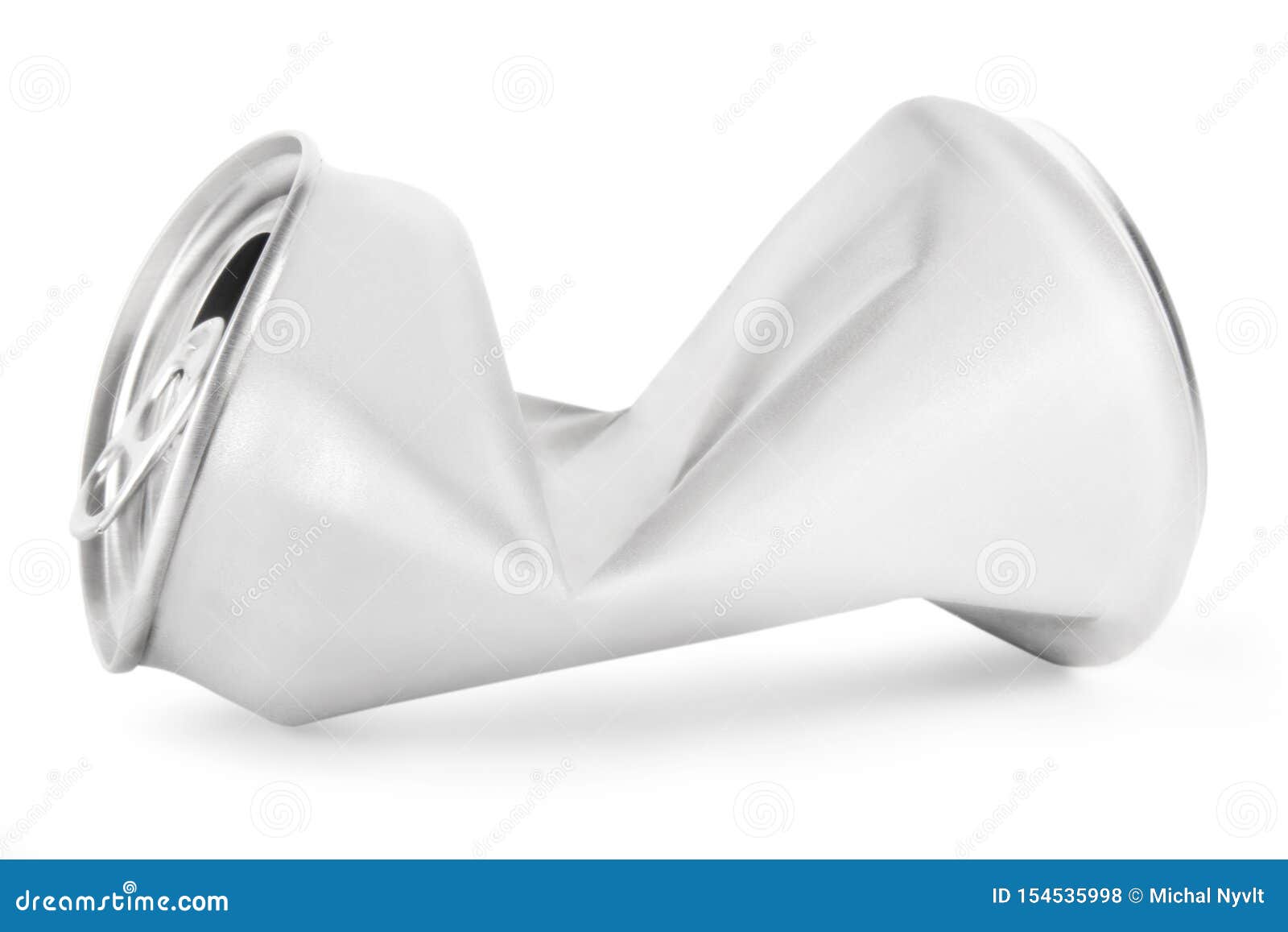 Crumpled Empty Blank Soda Or Beer Can Garbage. Crushed Junk Can Recycle ...