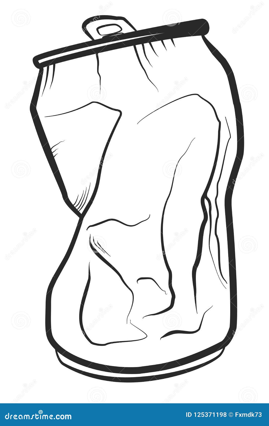 Crumpled Empty Can on a White Background. Stock Vector - Illustration ...