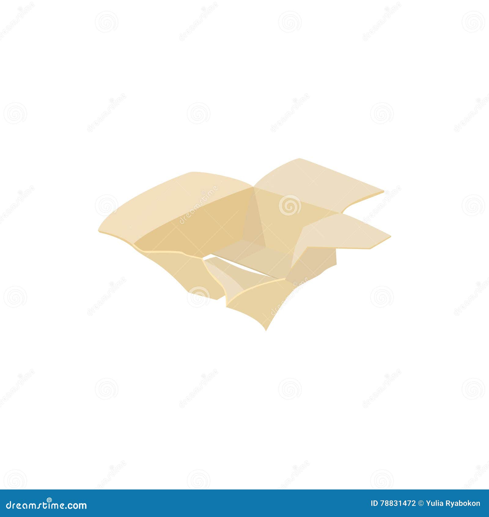 Crumpled Empty Cardboard Box Icon, Cartoon Style Stock Vector ...