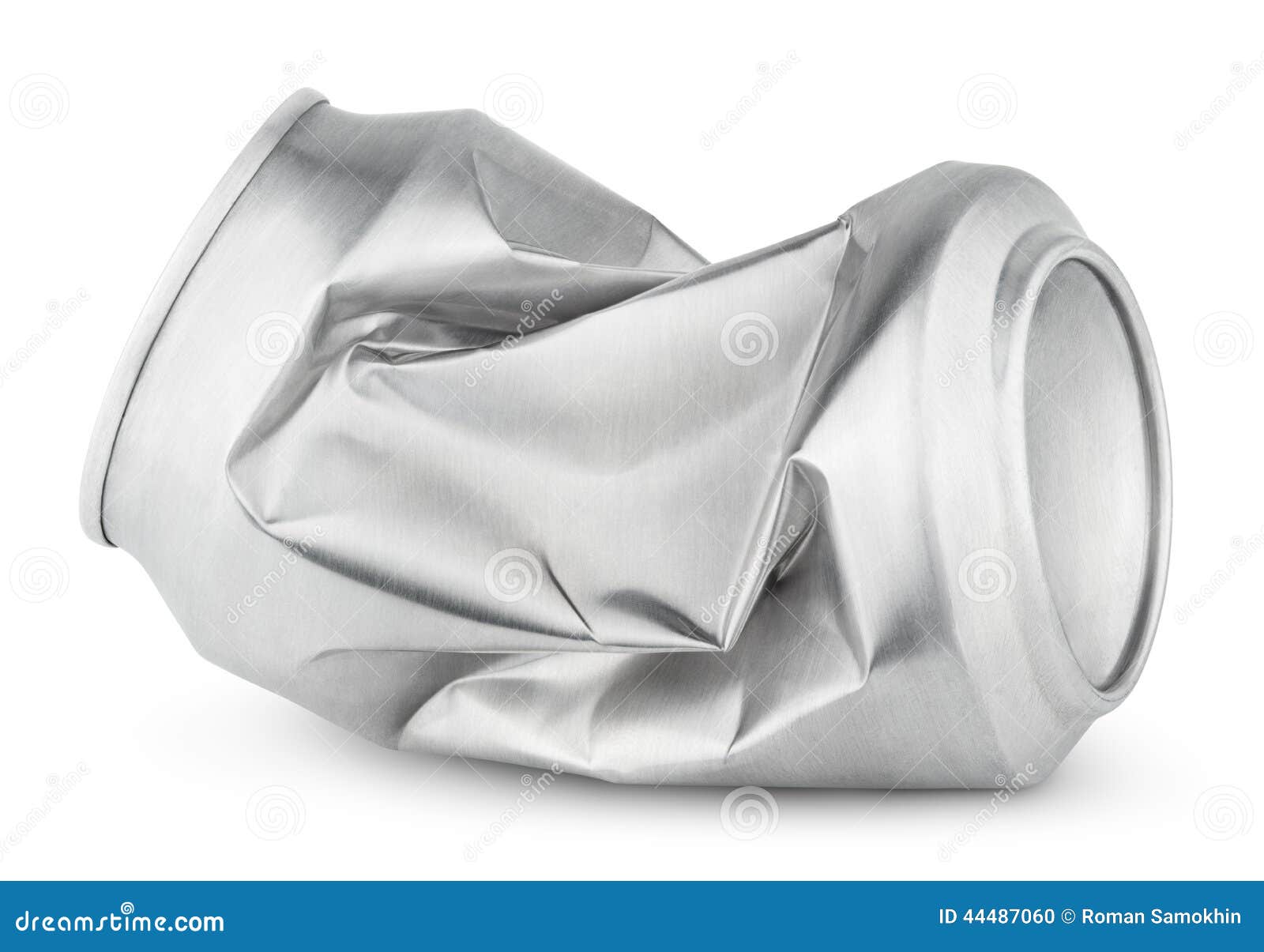 Crumpled Empty Blank Soda Or Beer Can Garbage. Crushed Junk Can Recycle ...