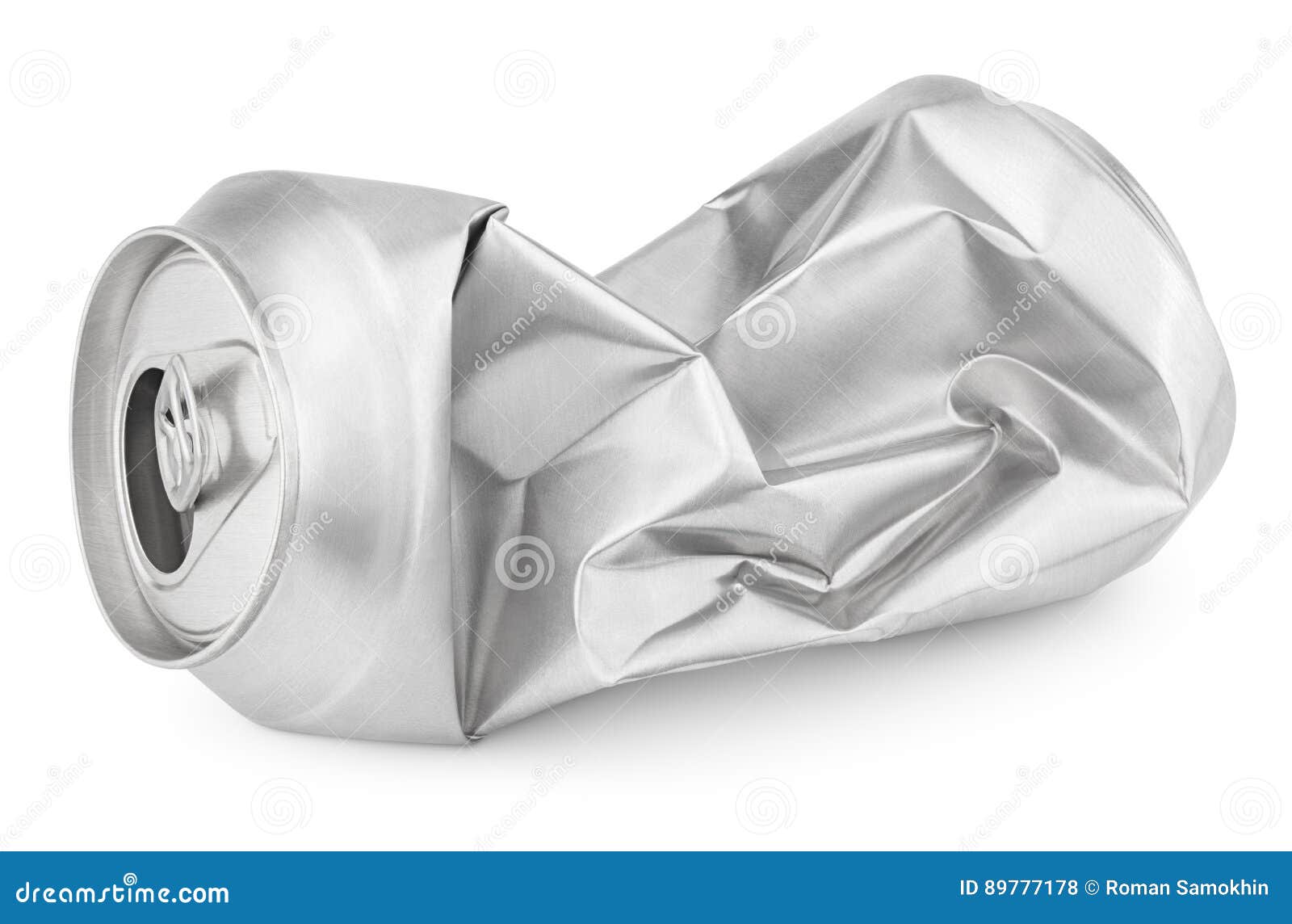 Crumpled Empty Soda Or Beer Can Isolated On White Stock Photo ...