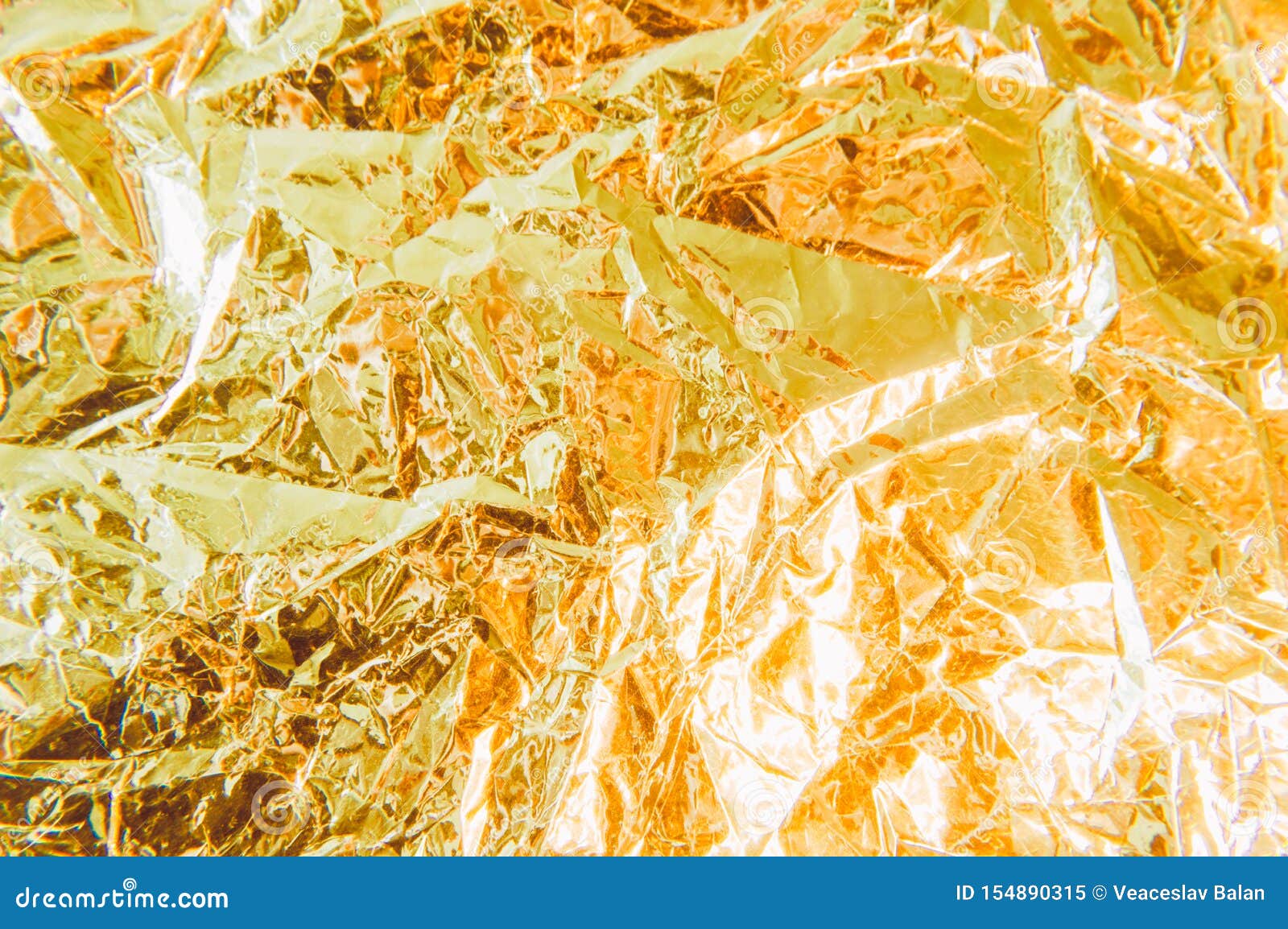 Crumpled Gold Foil Background Stock Image - Image of glow, luminous ...