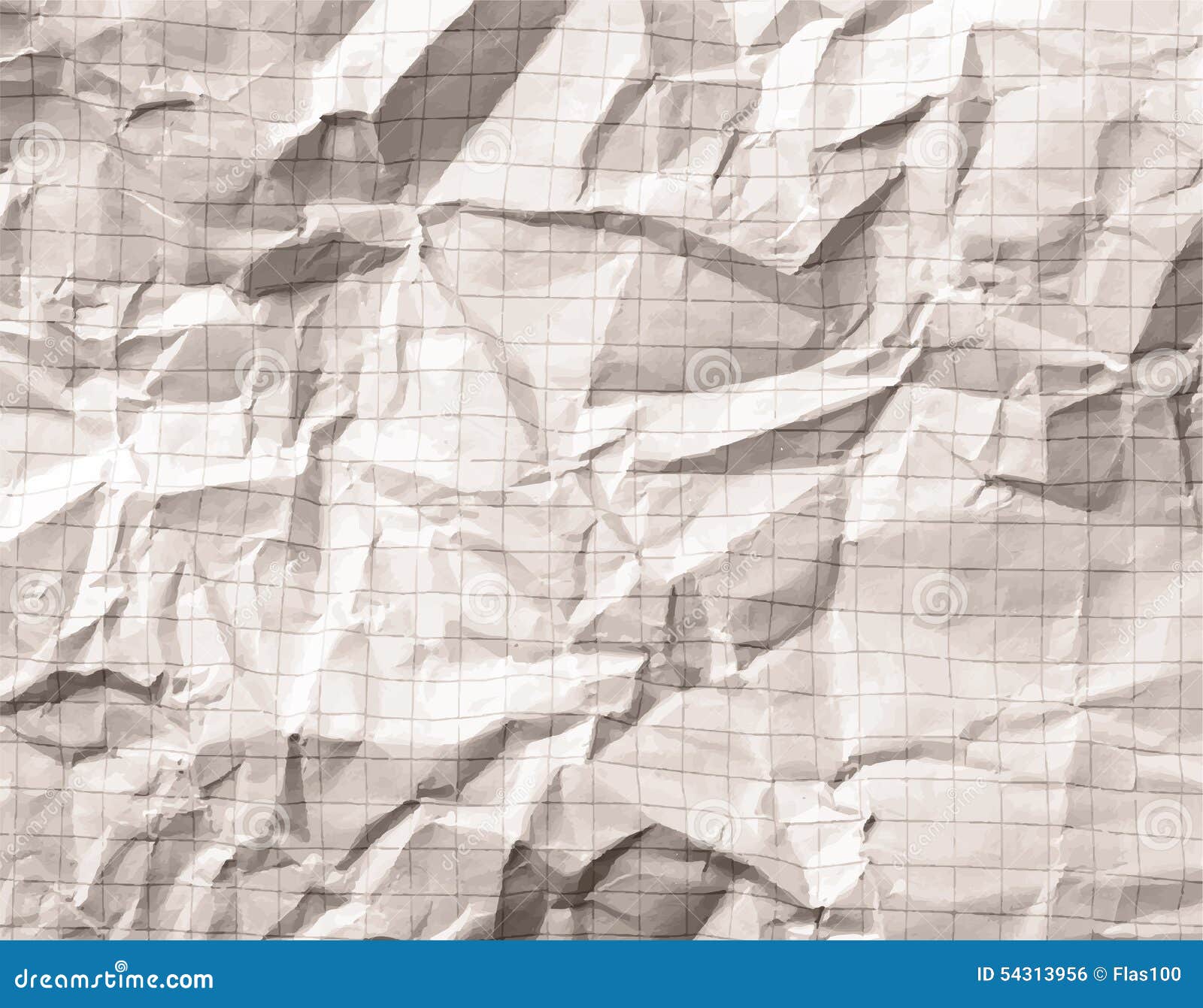Crumpled Gray Blank Math, Grid Paper Background Stock Vector ...