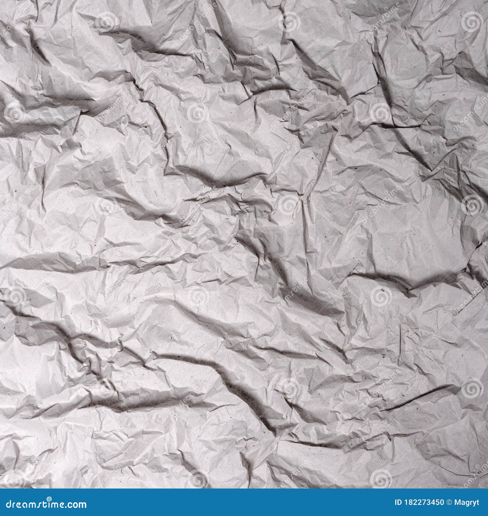 Crumpled Gray Paper Texture. Wrinkled Paper Background With Cracks And ...