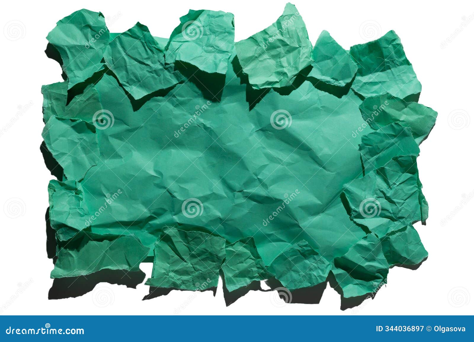 Crumpled Green Paper Background Designed for Various Creative Uses and ...